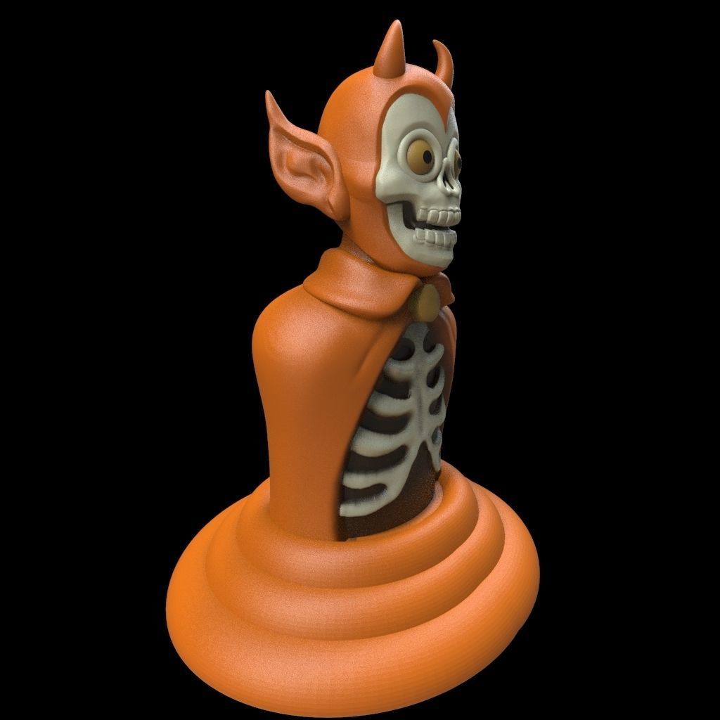Devilskull orange skeleton figurine 3D model 3D printable | CGTrader