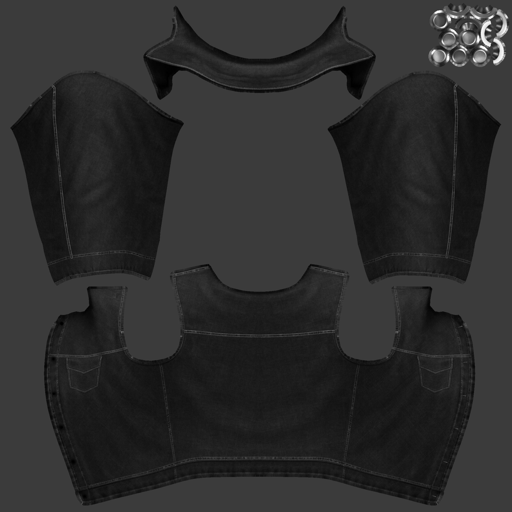 3D model Unbuttoned Denim Crop Jacket VR / AR / low-poly | CGTrader