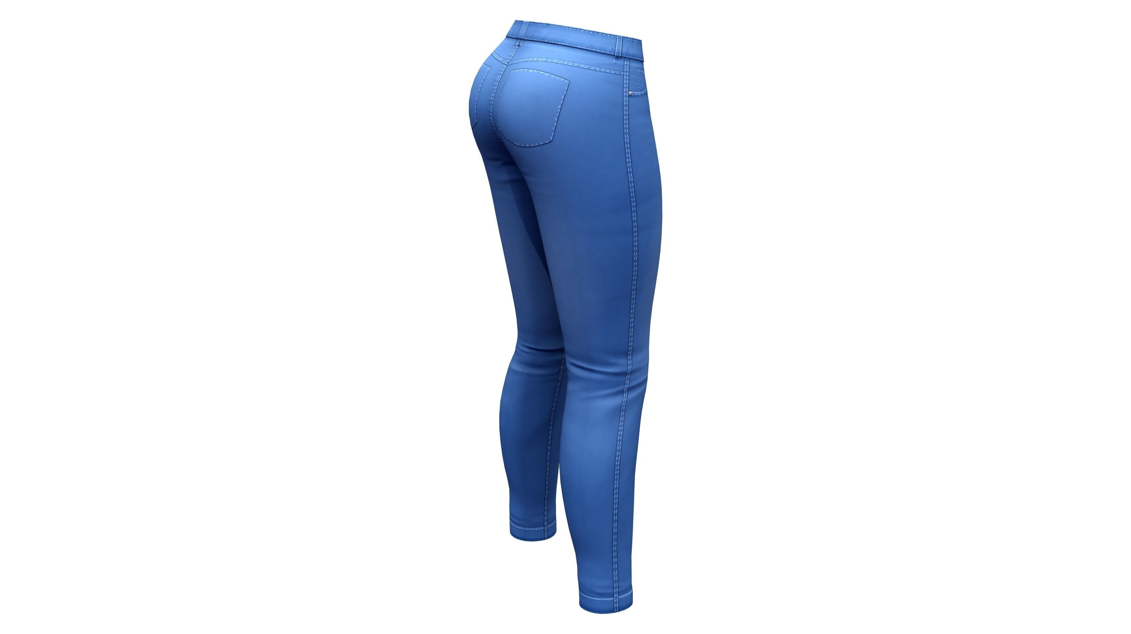 3D model Skinny Denim Jeans Pants VR / AR / low-poly | CGTrader