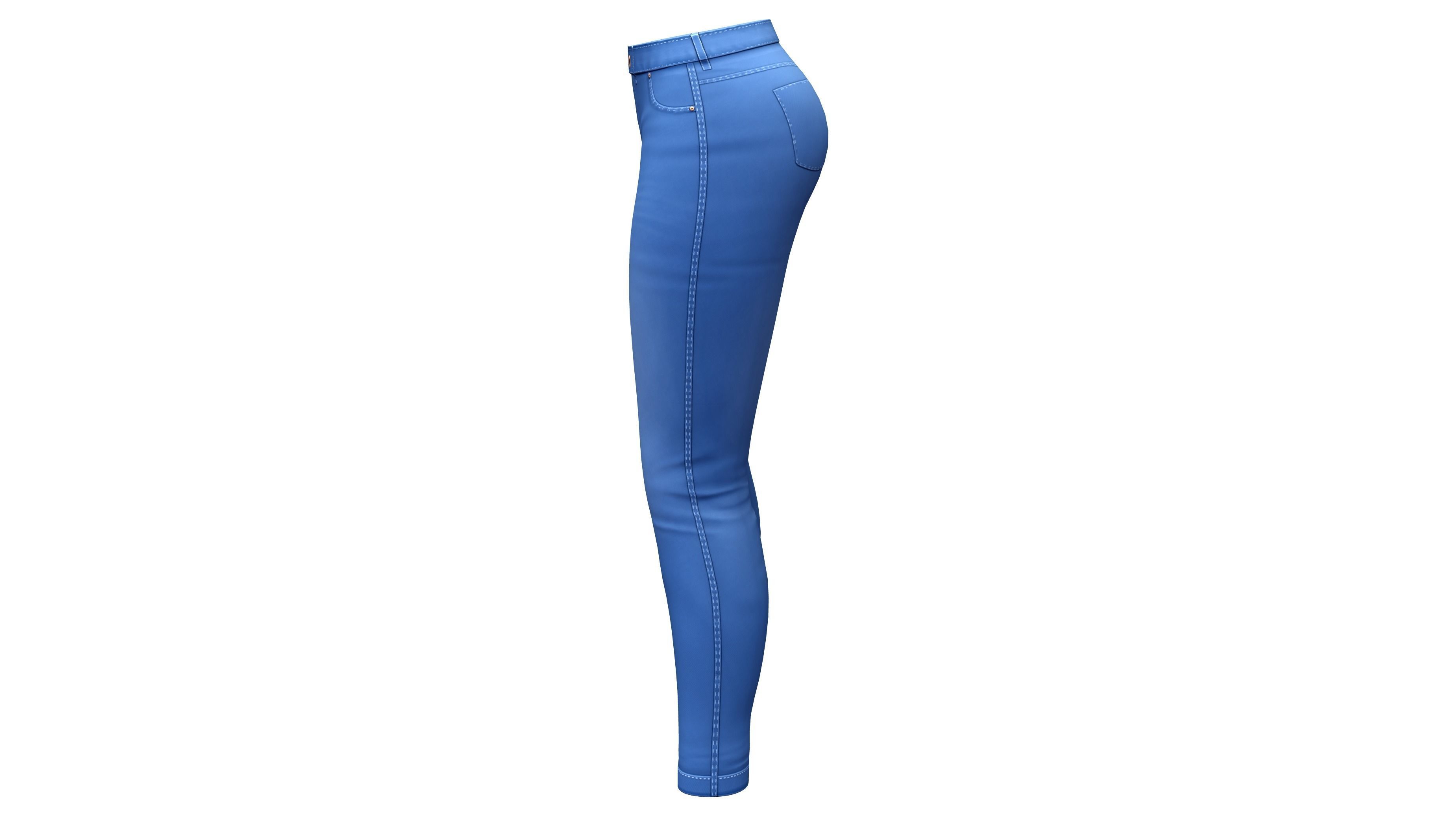 3D model Skinny Denim Jeans Pants VR / AR / low-poly | CGTrader