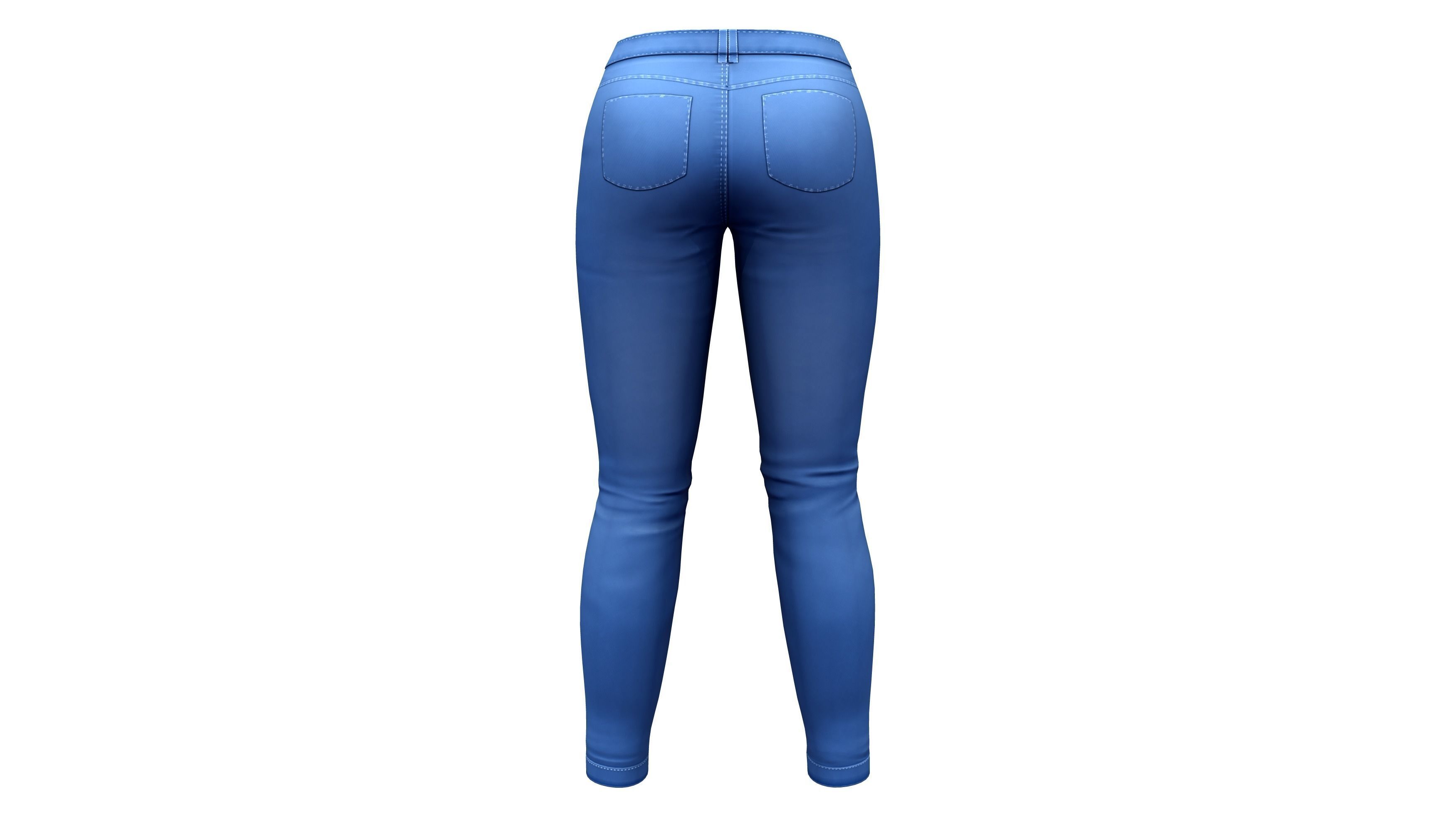 3D model Skinny Denim Jeans Pants VR / AR / low-poly | CGTrader