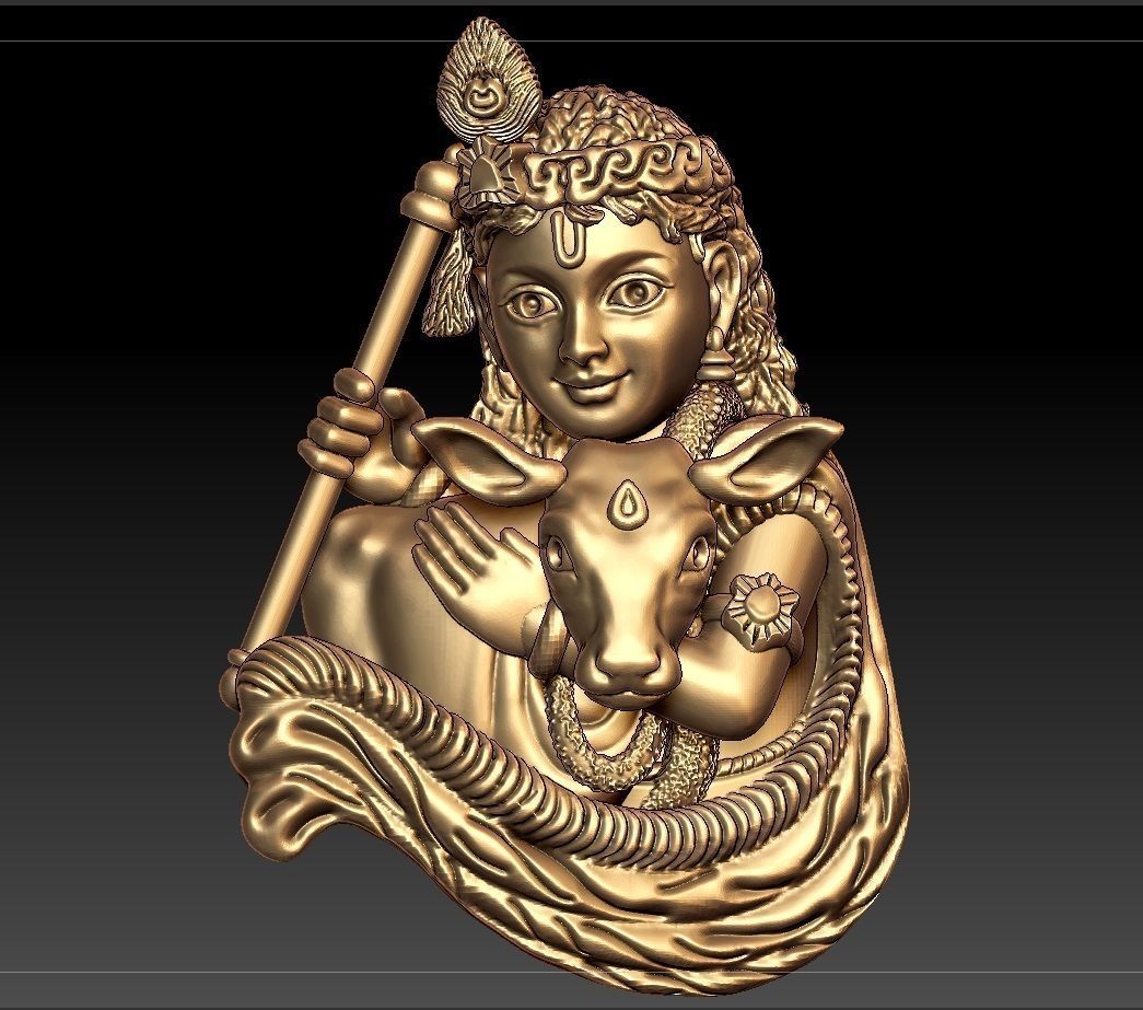 KRISHNA PENDENT 3D model 3D printable | CGTrader