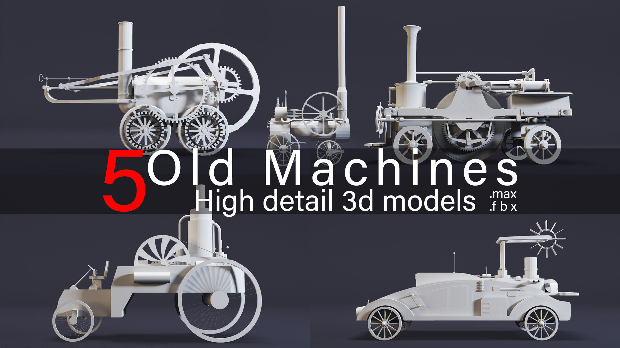 5 Old Machines- High detail 3d models 3D model | CGTrader