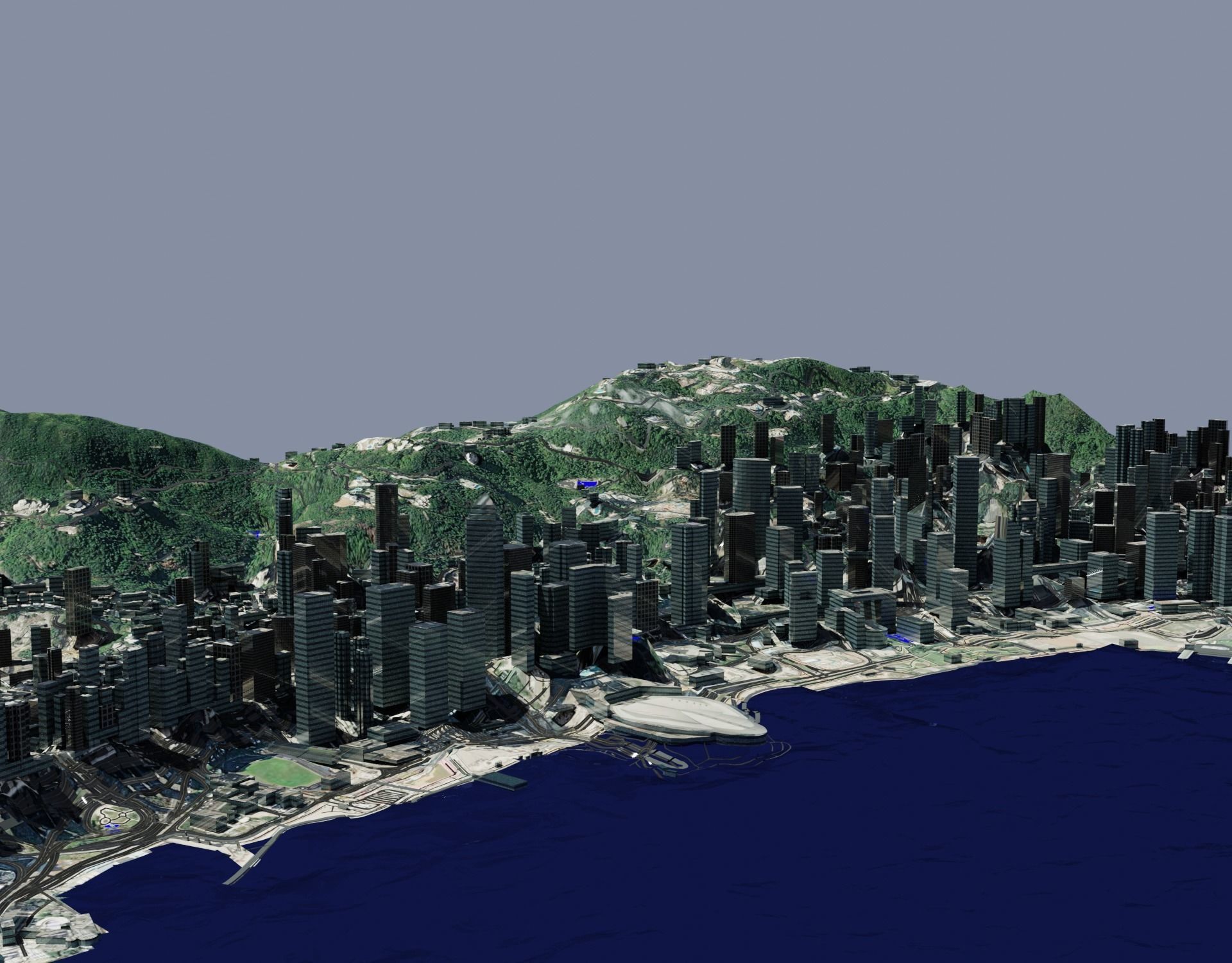 City a part of Hong Kong 3D model | CGTrader