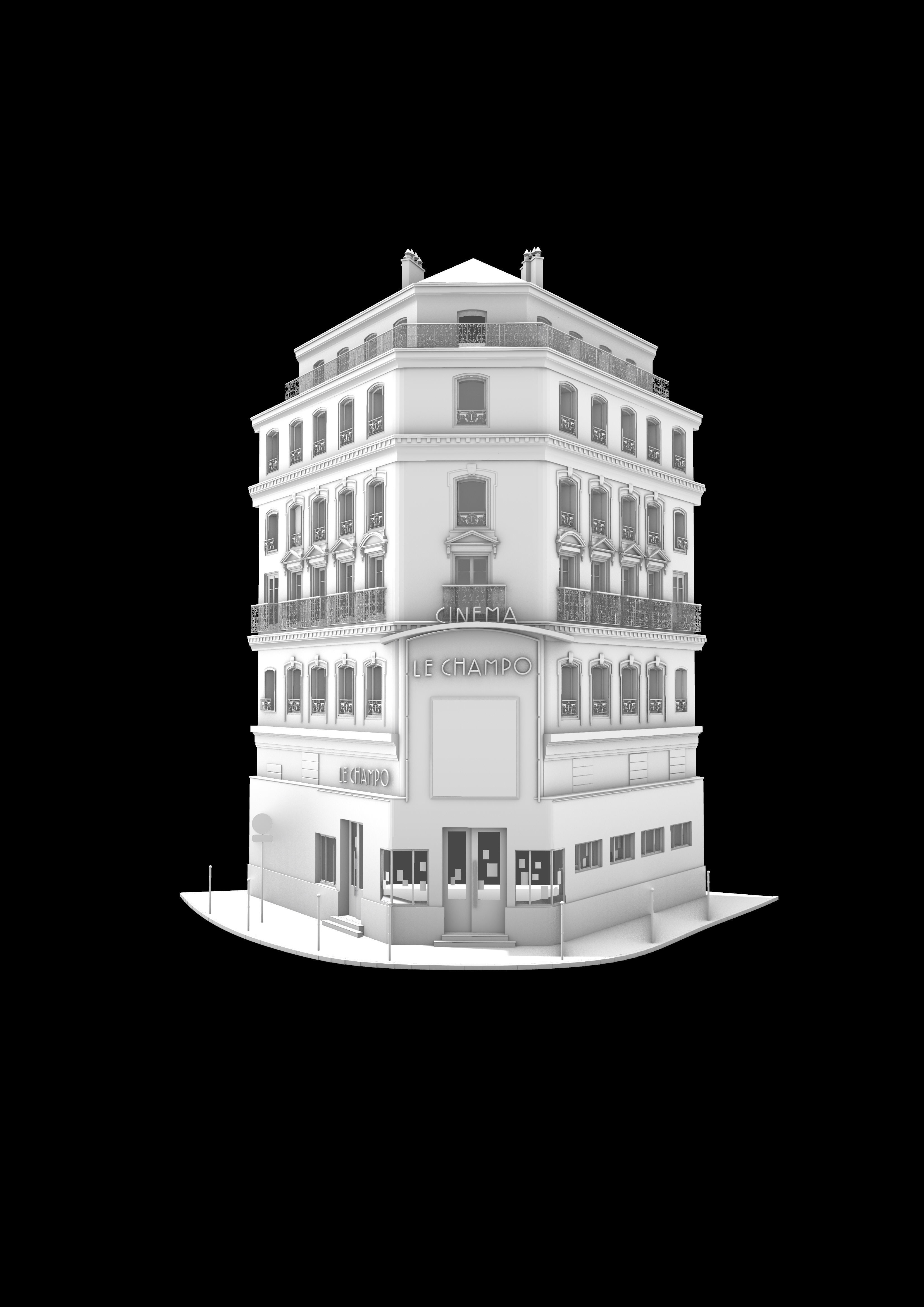 Theater Cinema Paris - Architecture Street 3D model | CGTrader