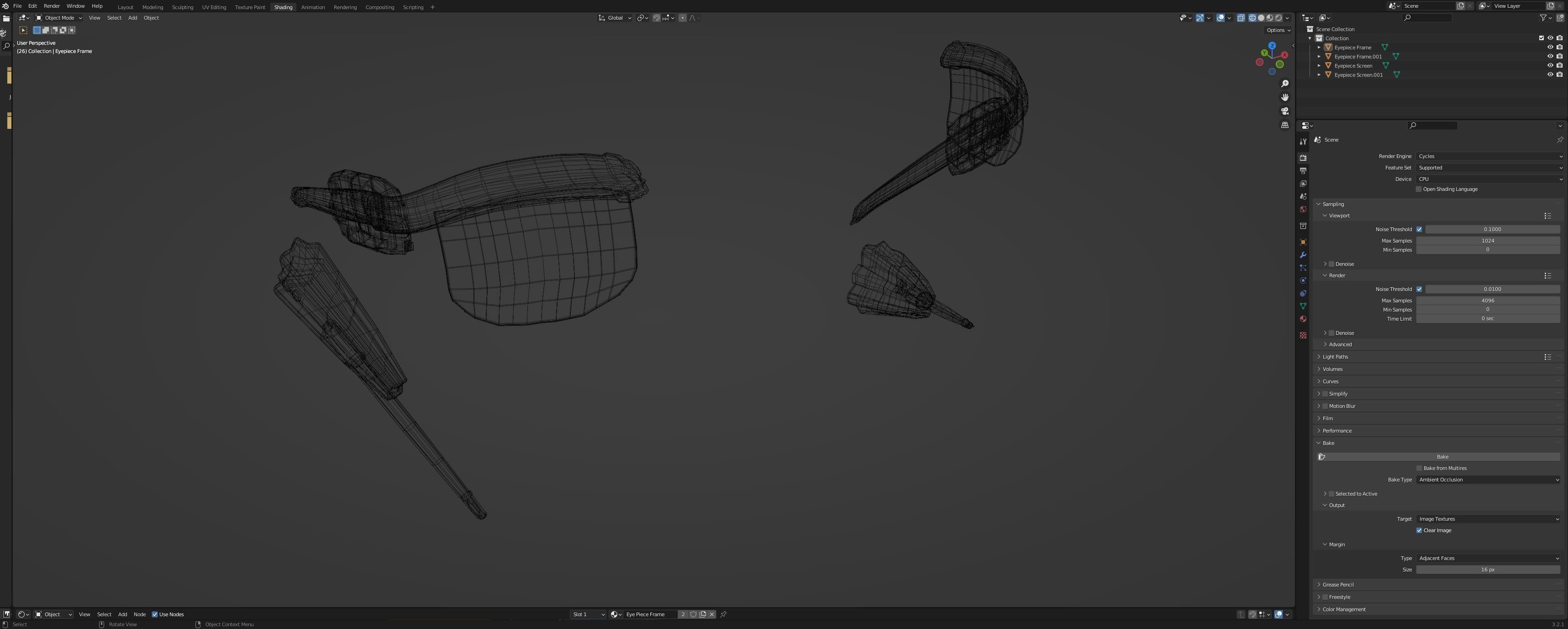 3D model Cyberpunk Ear and Eyepiece VR / AR / low-poly | CGTrader