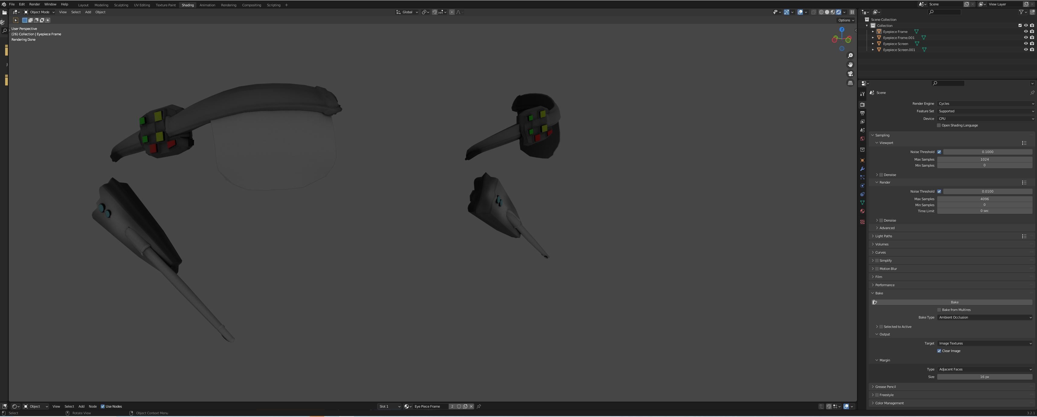 3D model Cyberpunk Ear and Eyepiece VR / AR / low-poly | CGTrader