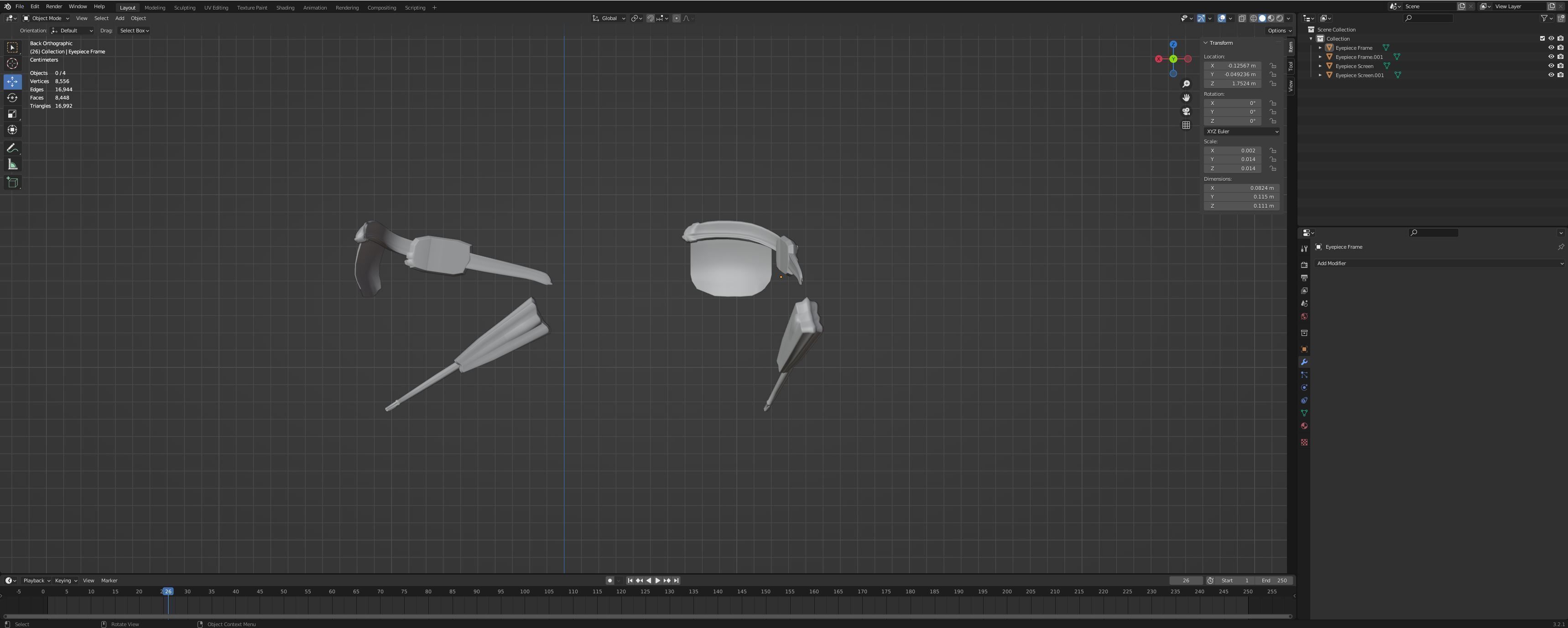 3D model Cyberpunk Ear and Eyepiece VR / AR / low-poly | CGTrader