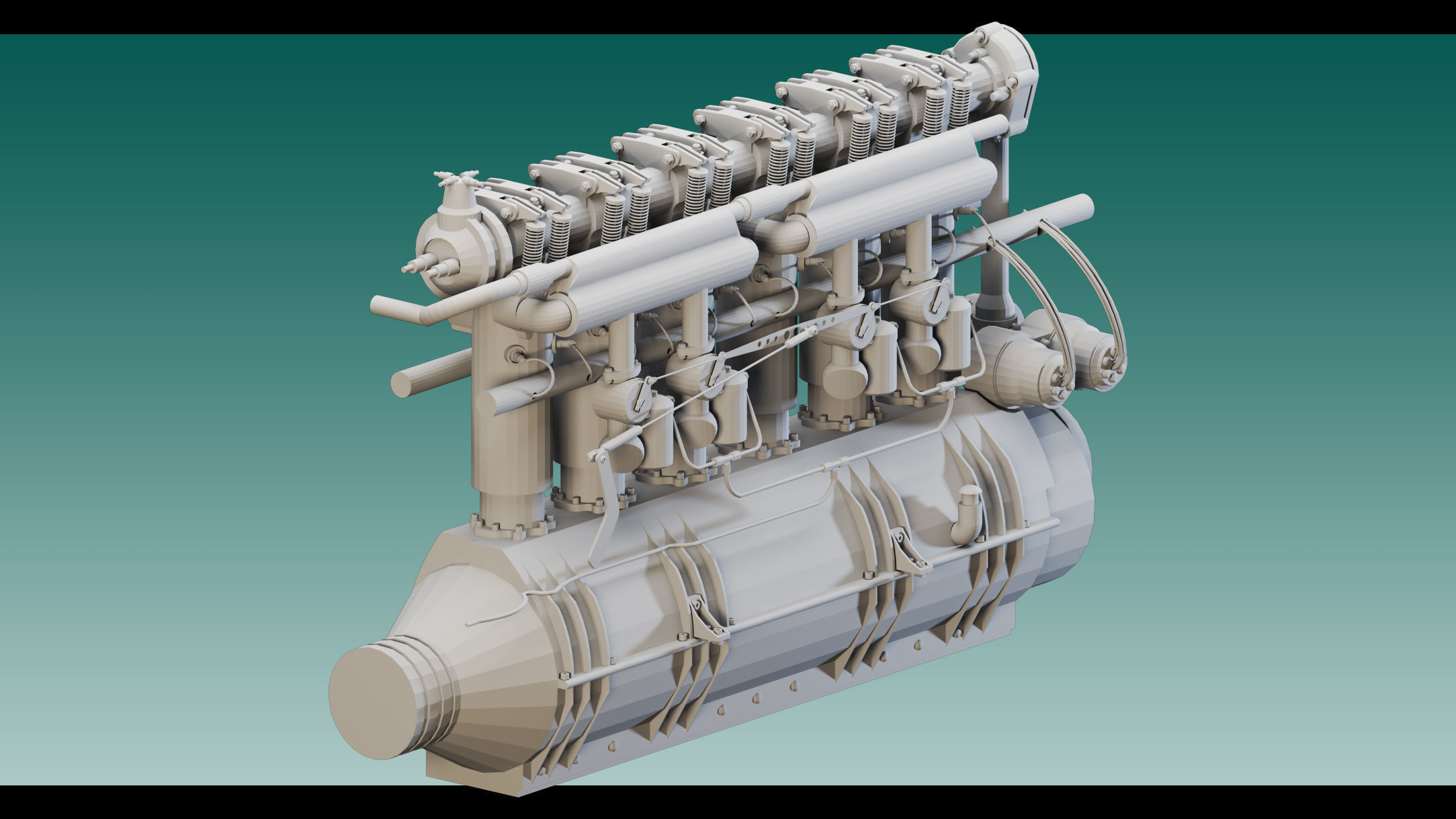 3D model 3 in one-14 Industrial Engines- High detail 3d models VR / AR ...