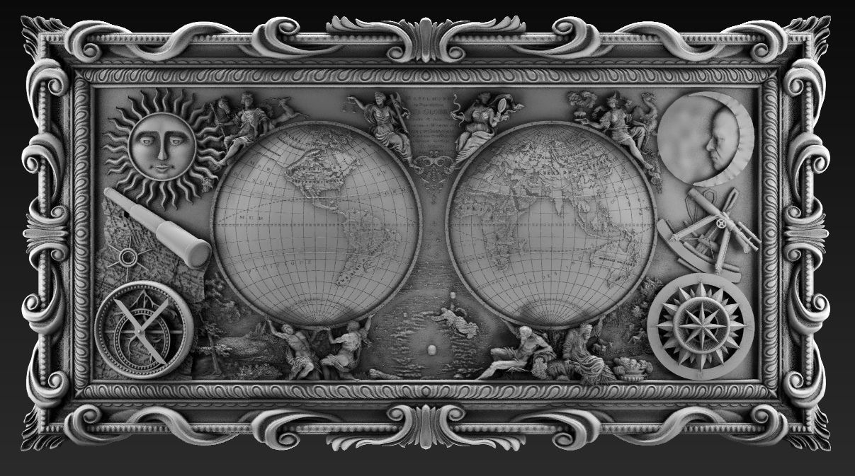 WORLD MAP RELIEF 2 3D model | CGTrader