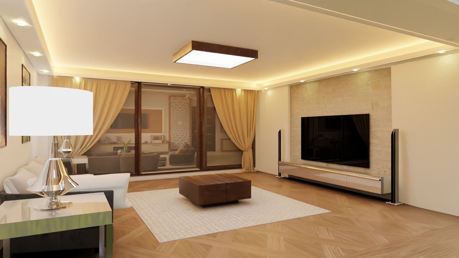 3D model high quality living room scene with high quality textures VR ...