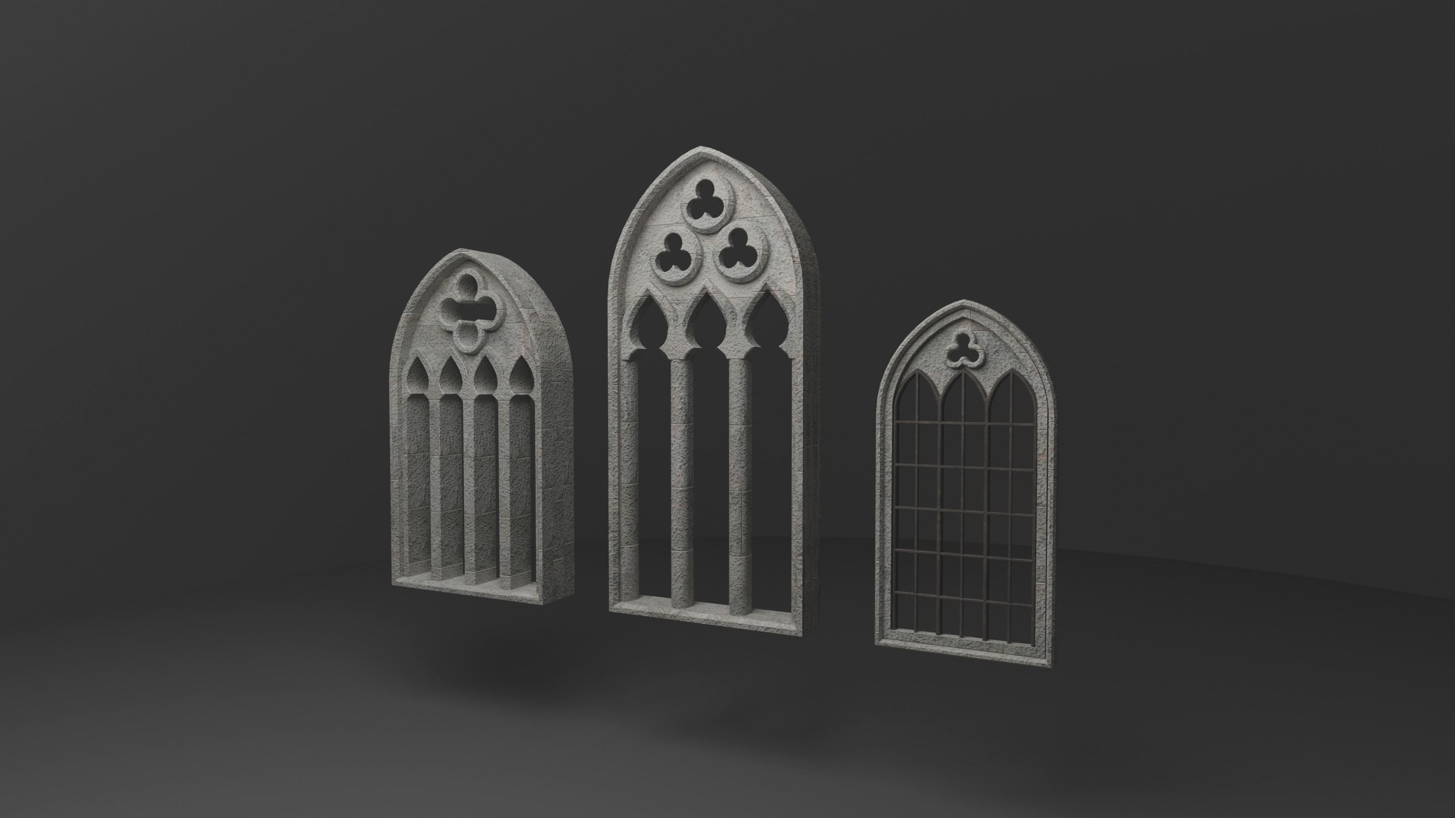 Gothic Medieval Window Set 3D model | CGTrader