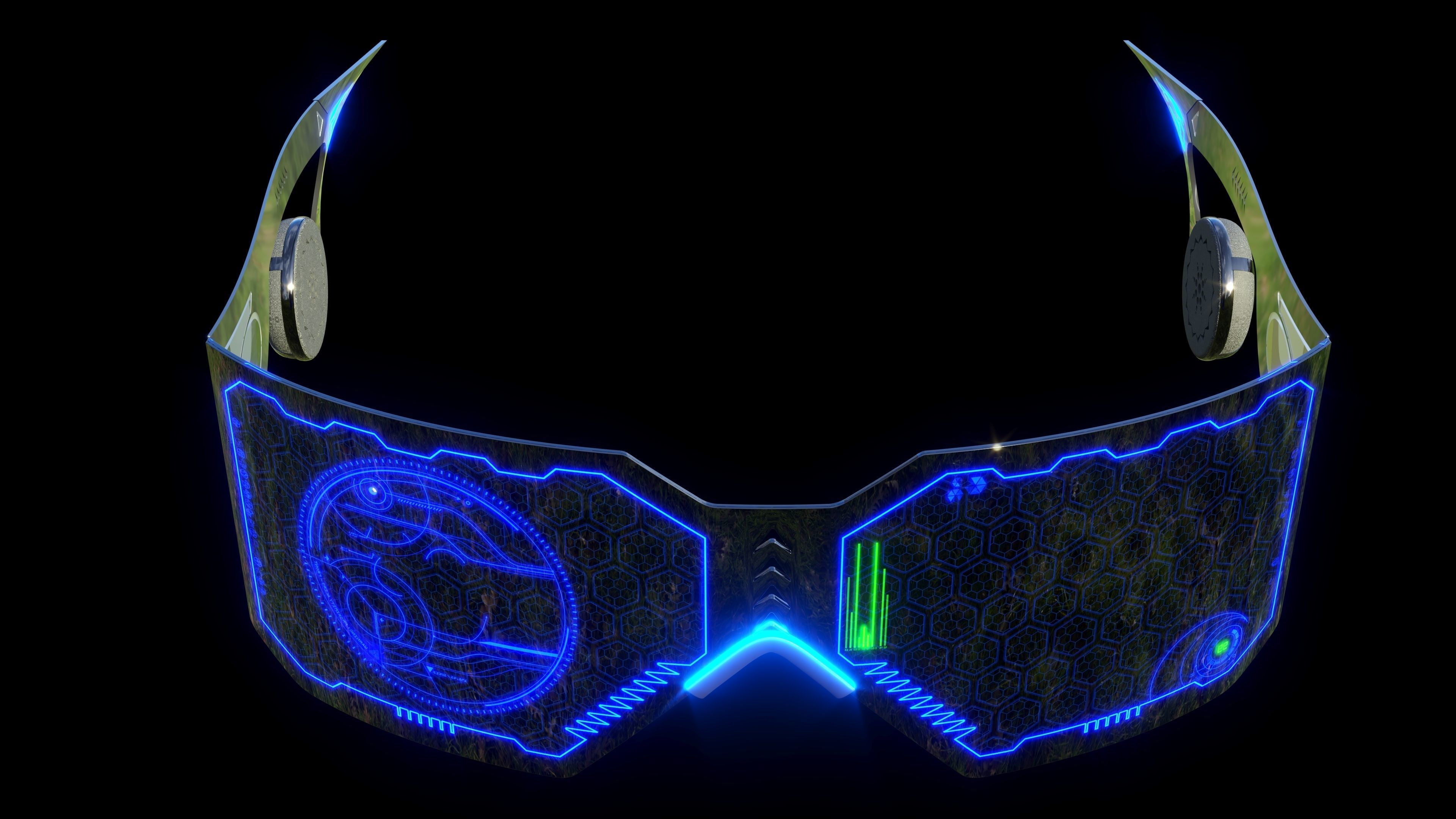 Futuristic Visor Headset 3D model animated | CGTrader