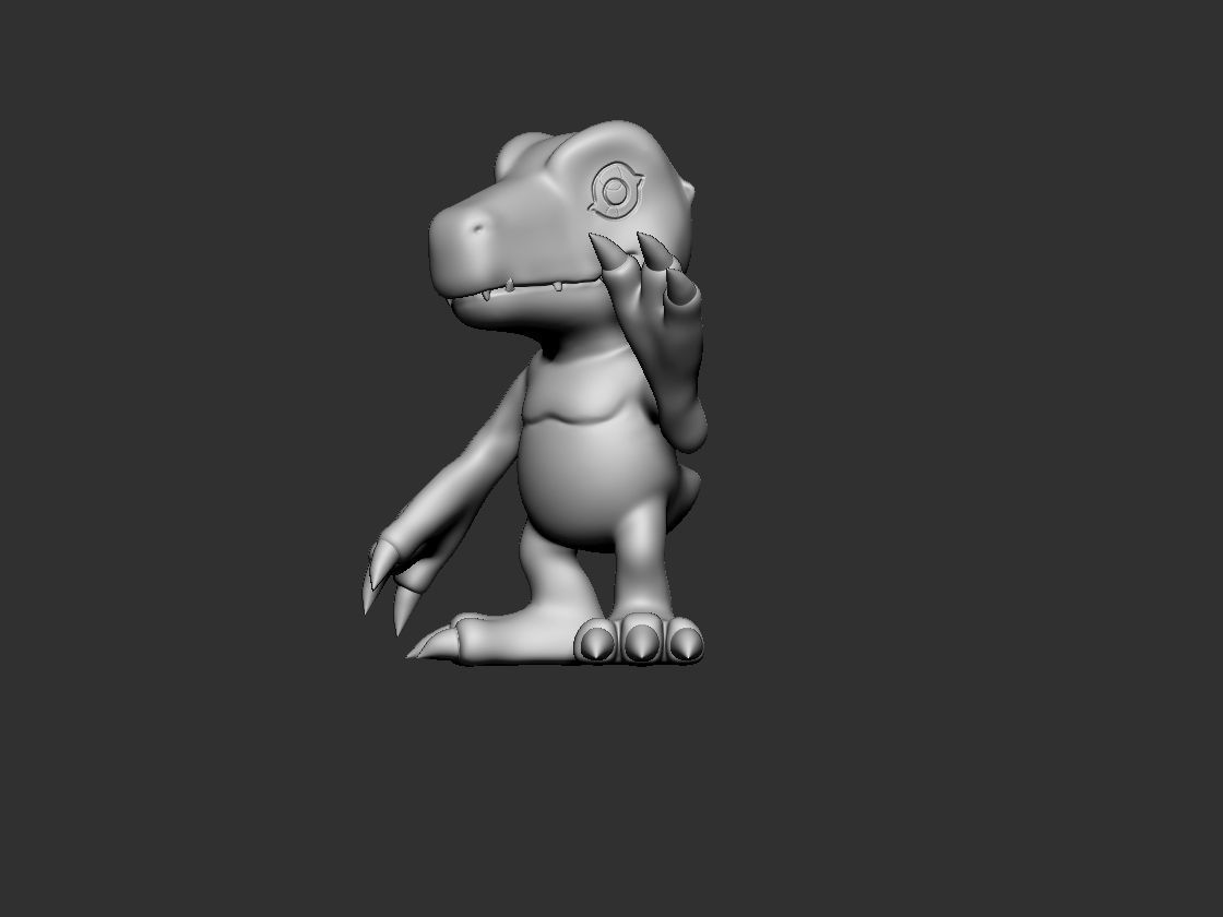 Agumon dinosaur with claws 3D model 3D printable | CGTrader