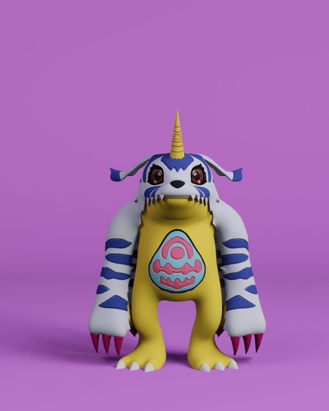 Gabumon sakura monster vinyl figure 3D model 3D printable | CGTrader