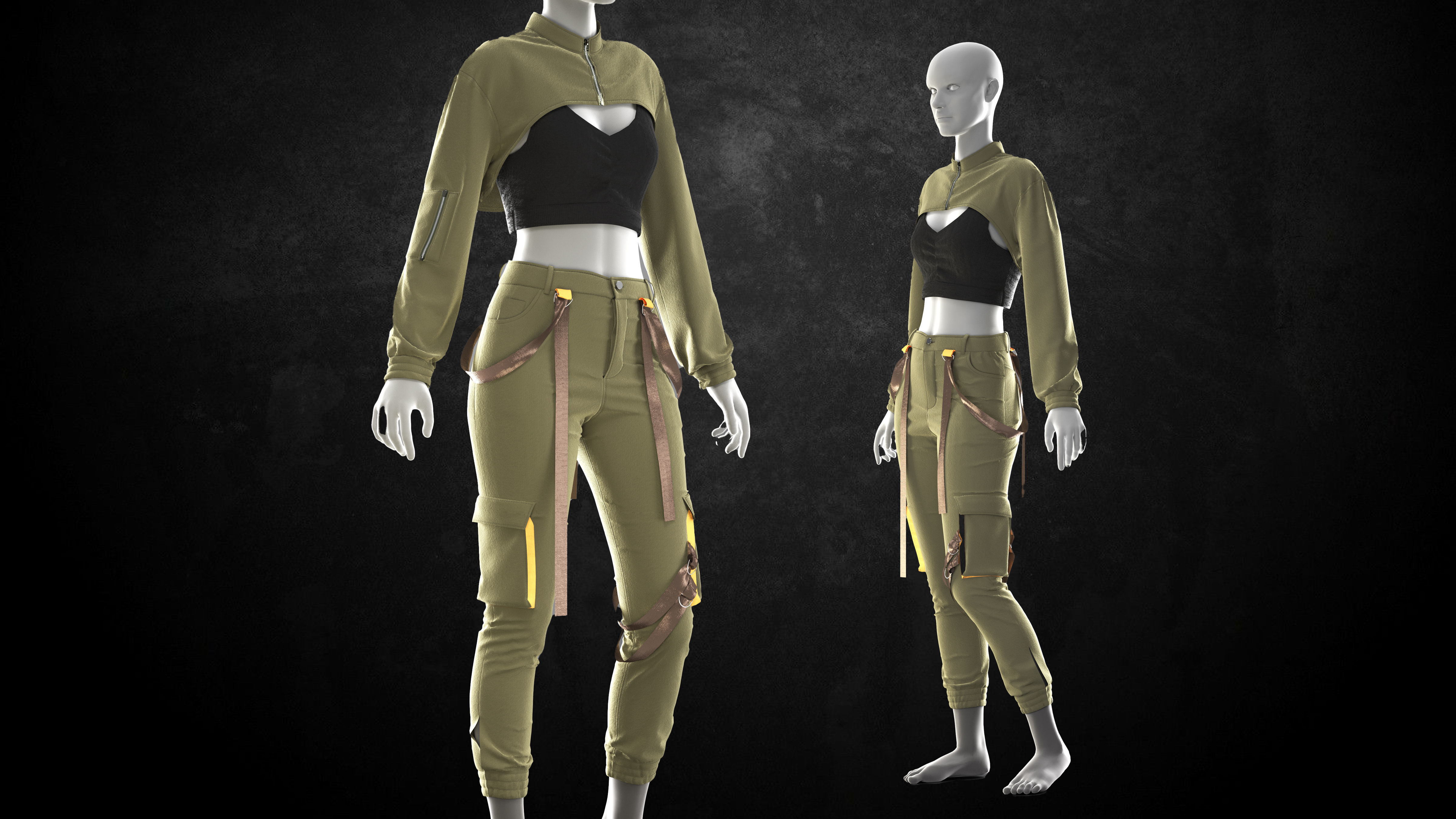 womens outfit 3D model | CGTrader