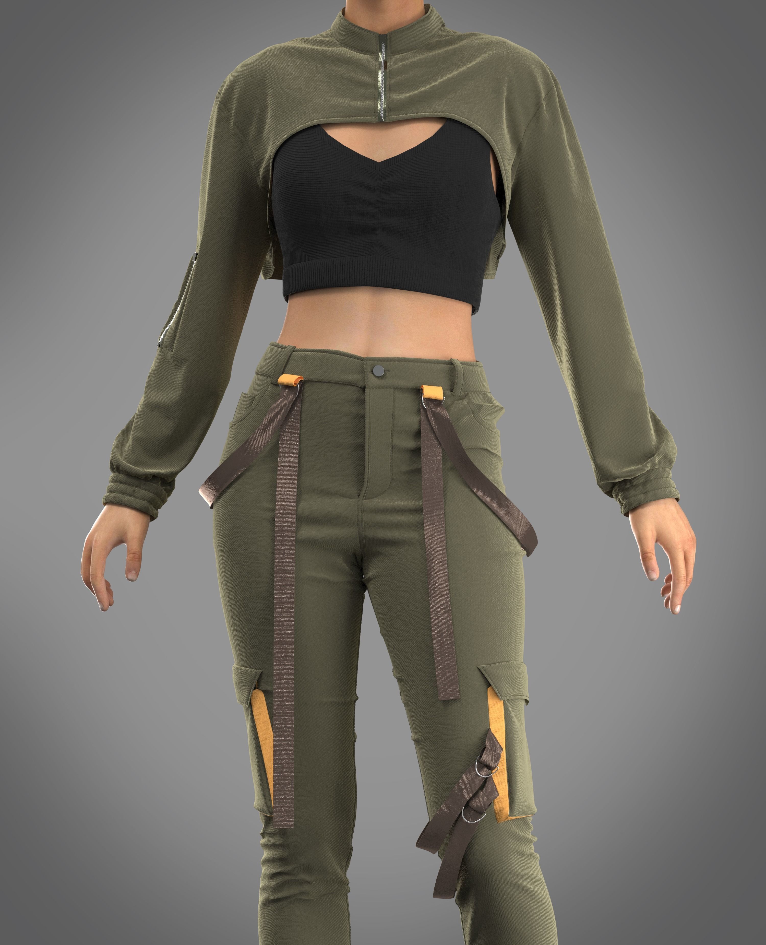 womens outfit 3D model | CGTrader