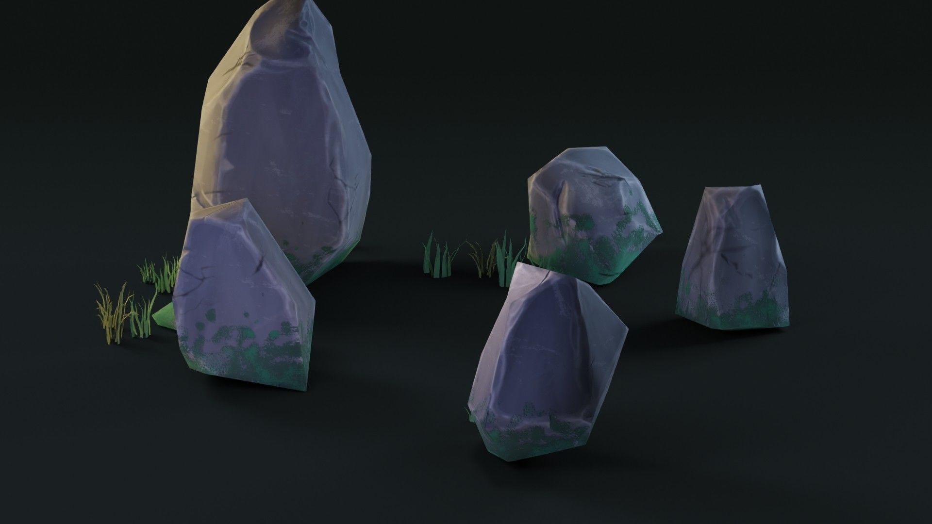 3D model Set of 10 Stylized Rocks VR / AR / low-poly | CGTrader
