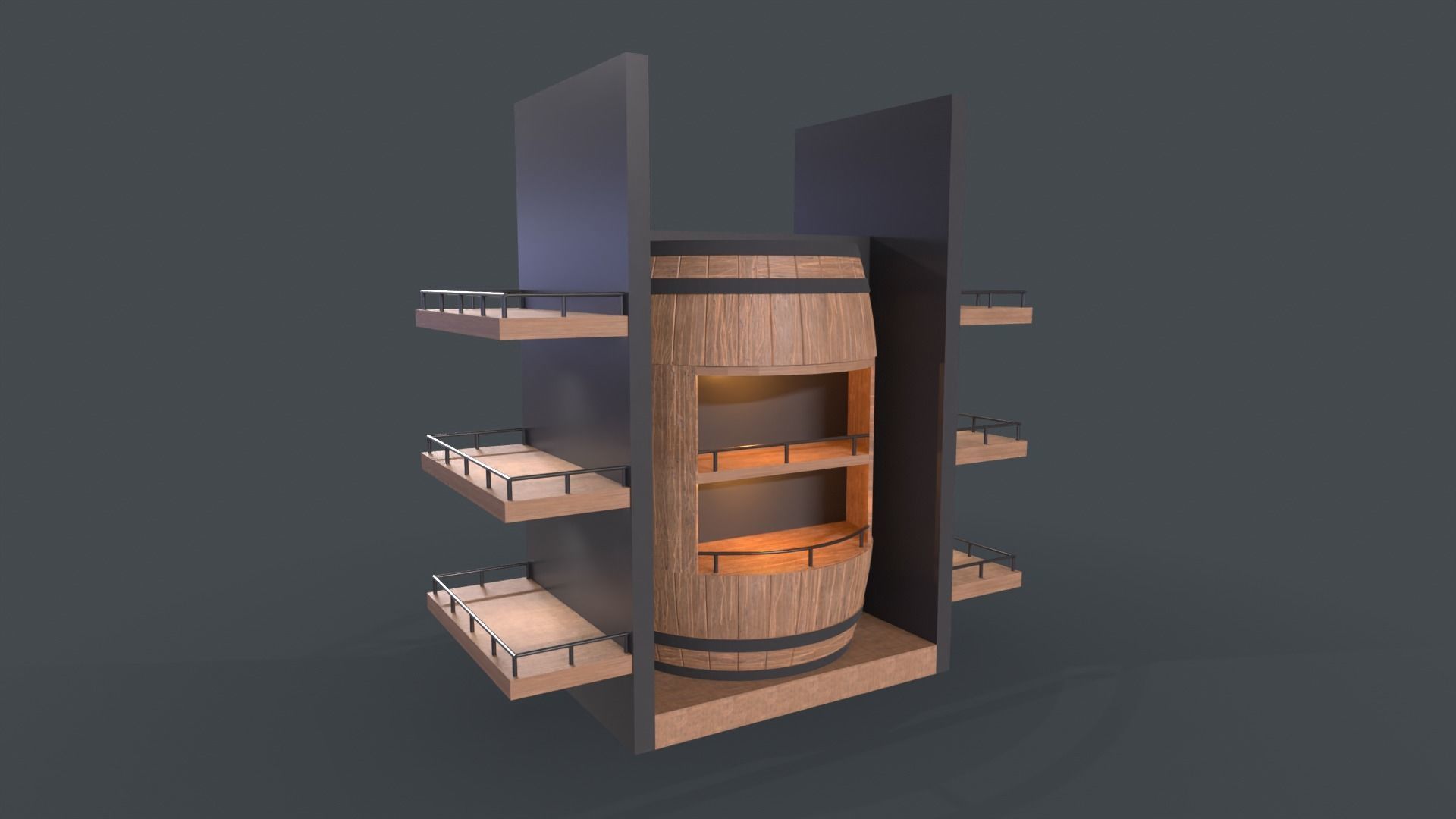 Whiskey barrel stand 3D model | CGTrader