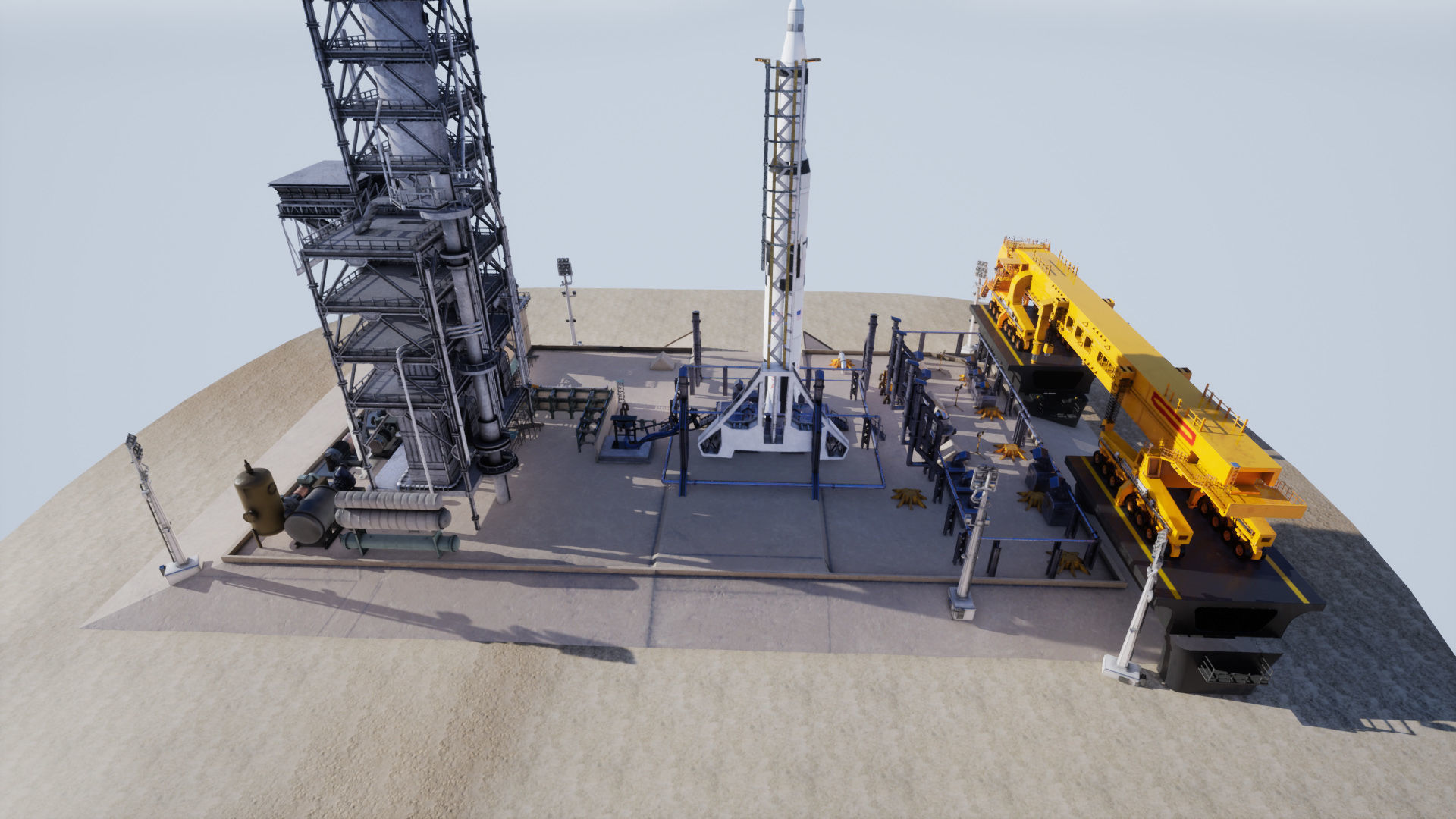 3D model US Rocket Launch Modular Environment VR / AR / low-poly | CGTrader