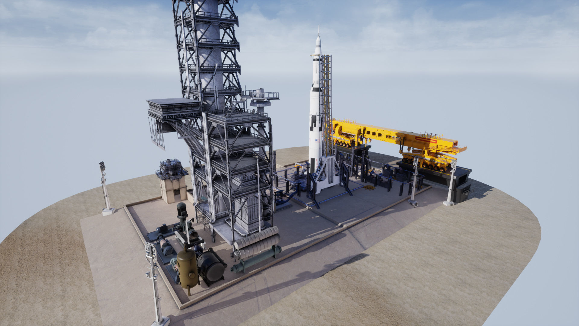 3D model US Rocket Launch Modular Environment VR / AR / low-poly | CGTrader