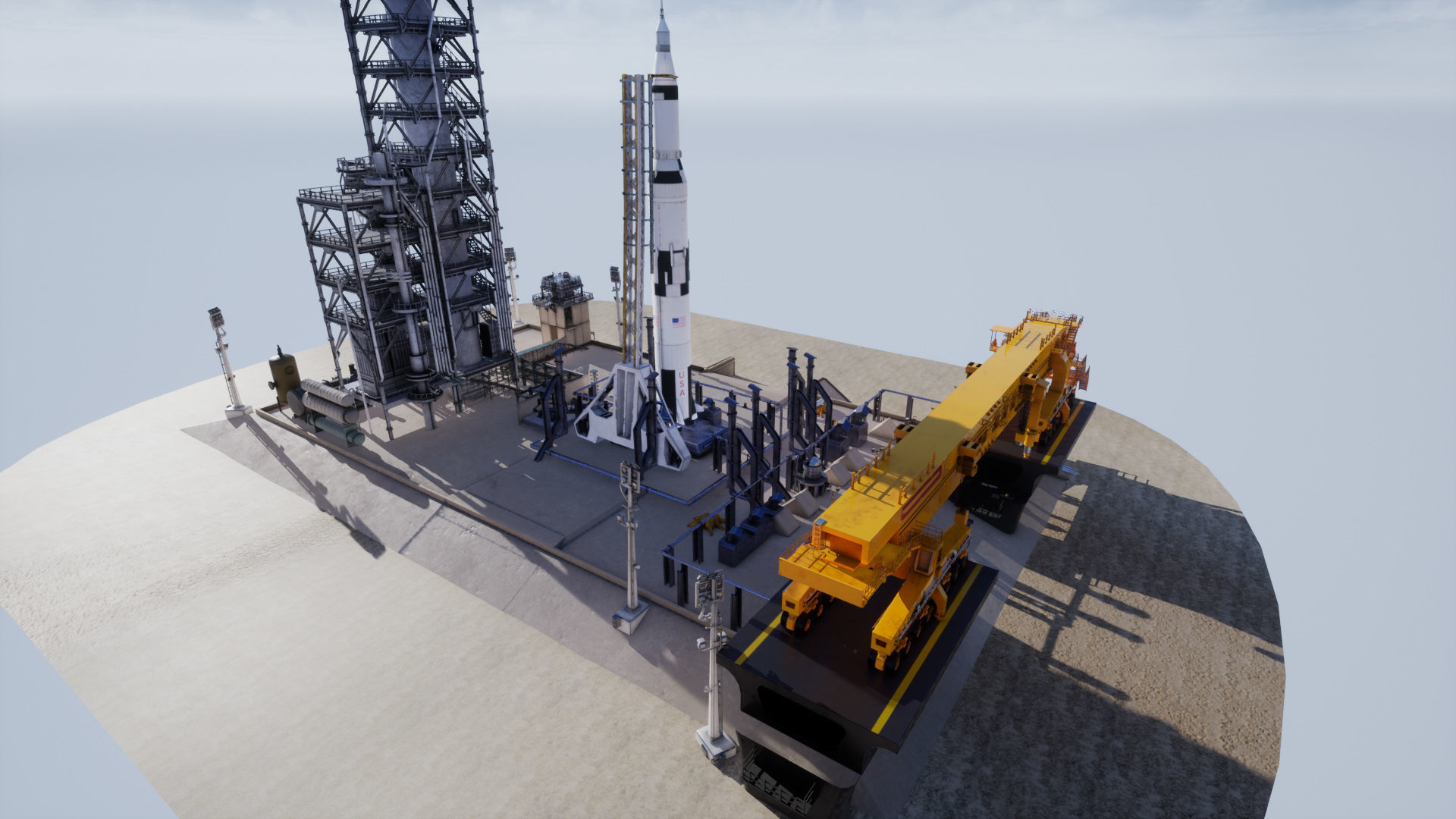 3D model US Rocket Launch Modular Environment VR / AR / low-poly | CGTrader