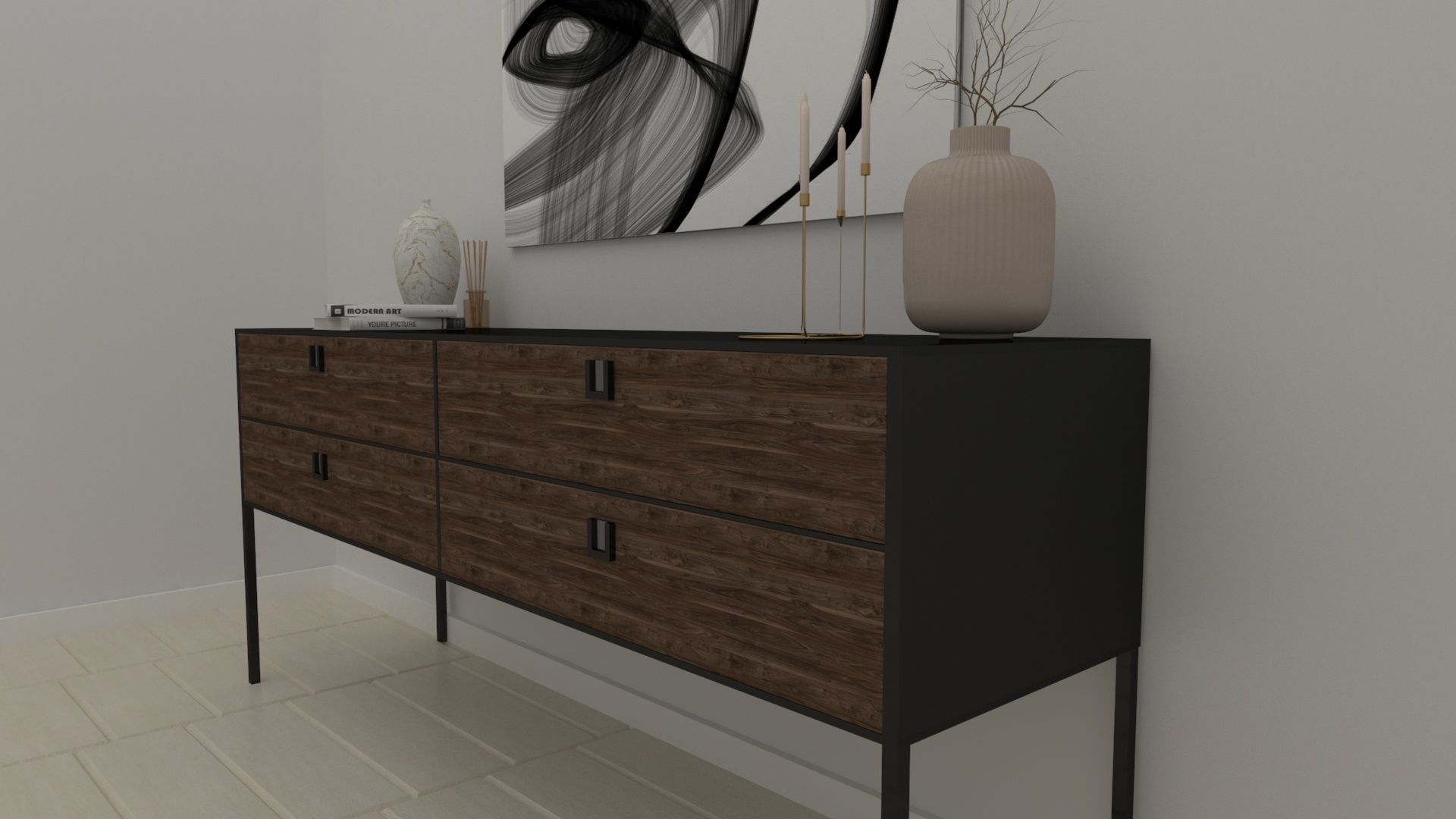modern console table 3D model | CGTrader