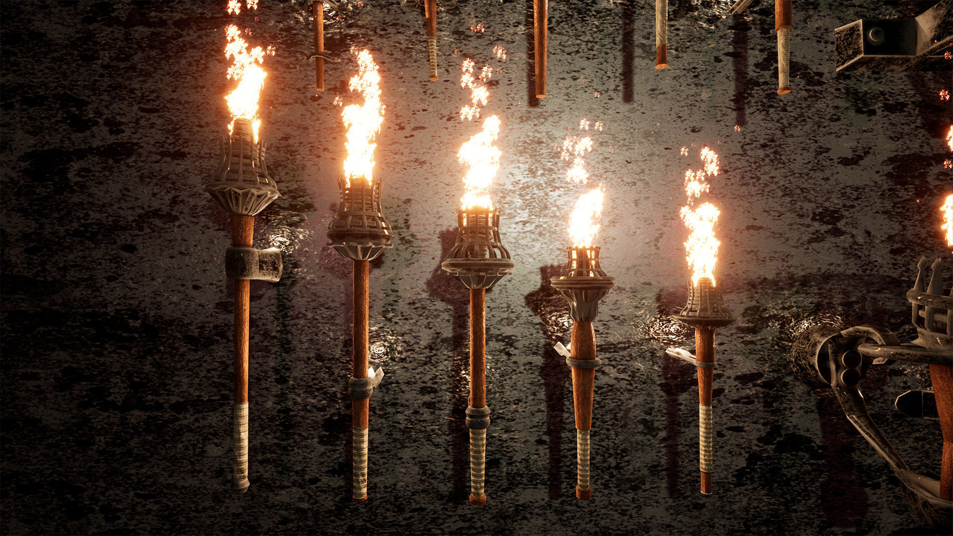 3D model Ultimate Torches package 50 Variations VR / AR / low-poly ...