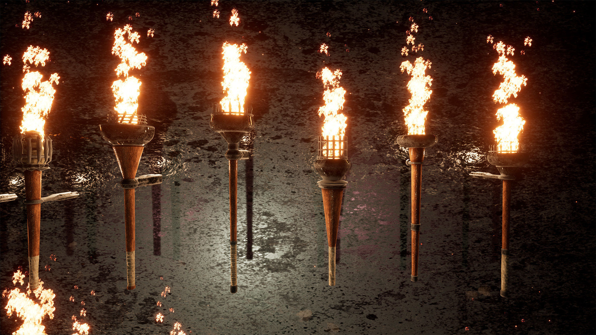 3D model Ultimate Torches package 50 Variations VR / AR / low-poly | CGTrader