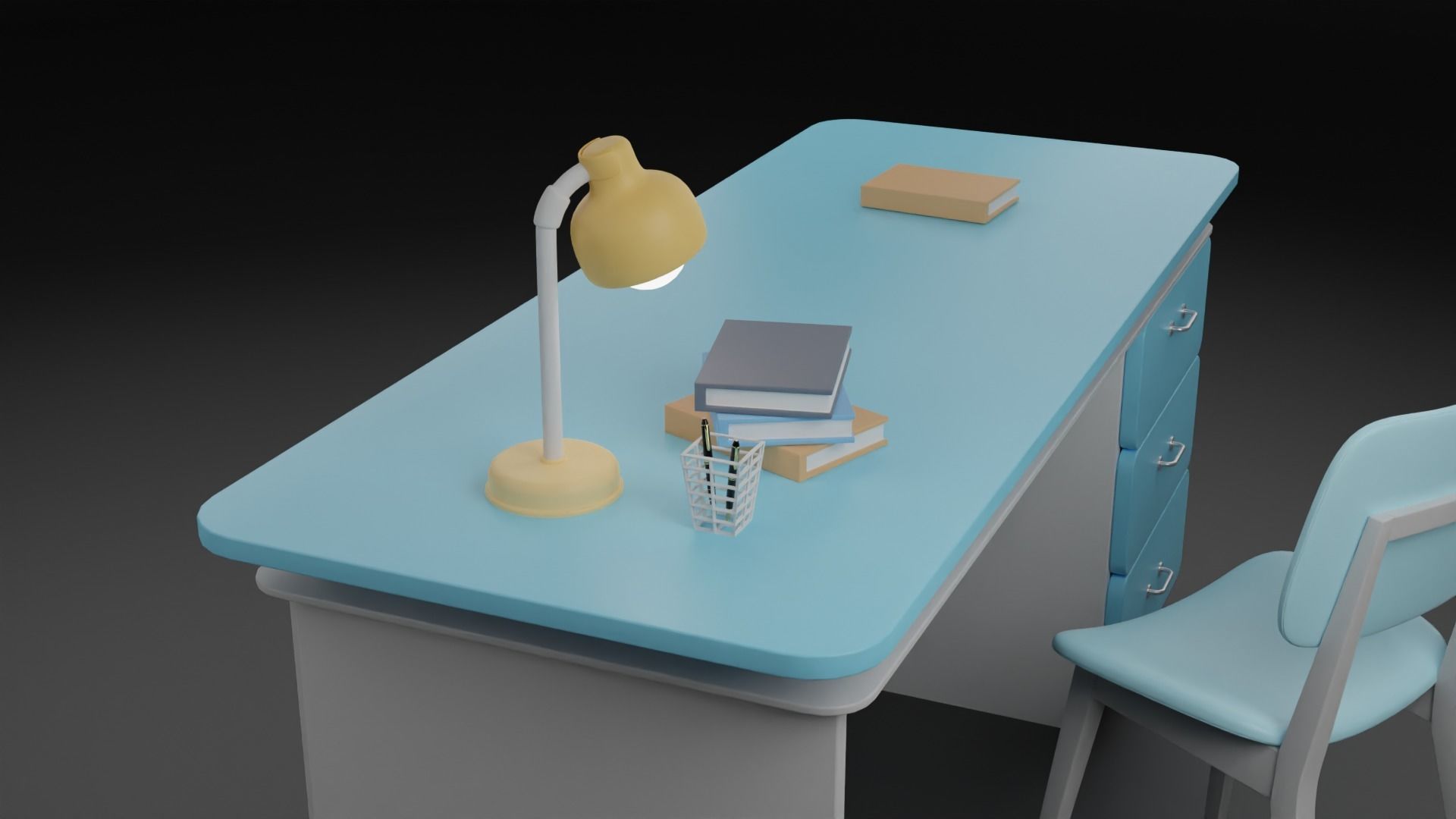Cartoon Kid school colorful desk 3D model | CGTrader