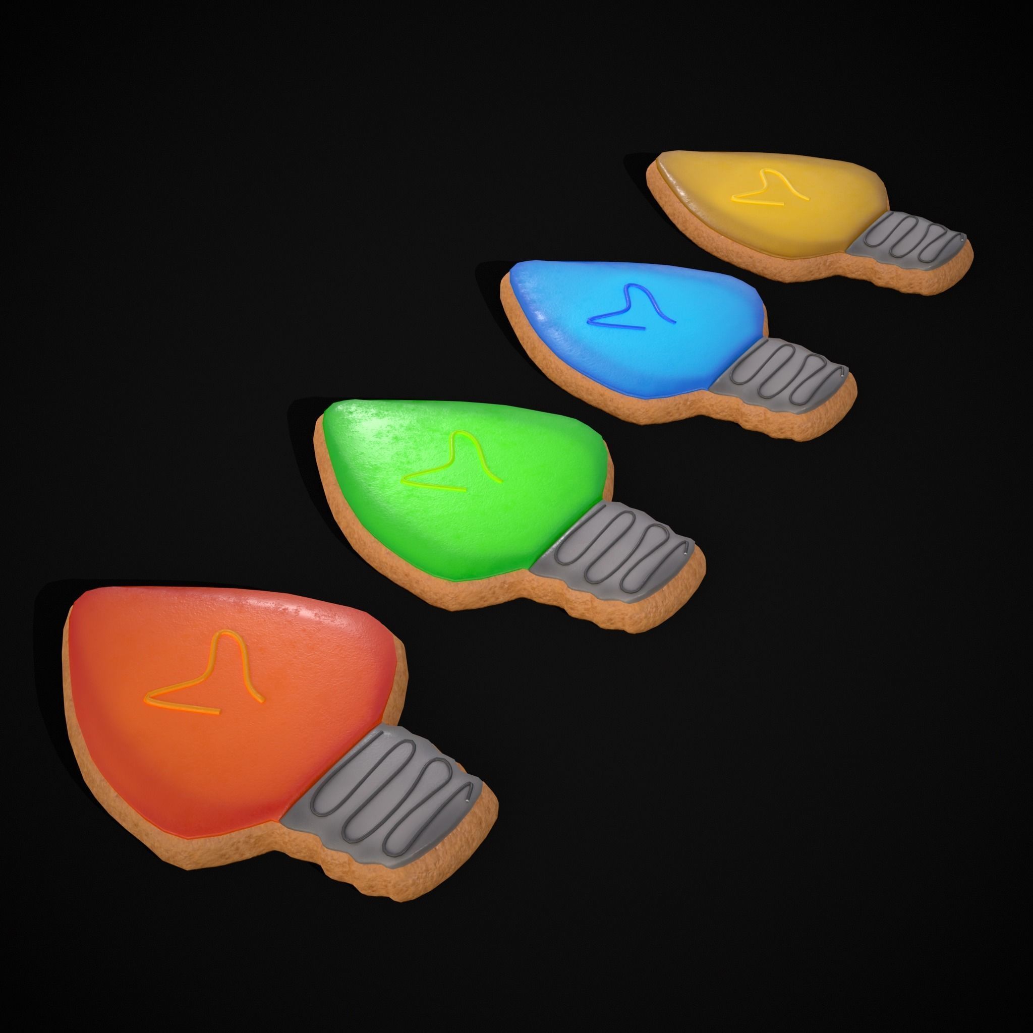 3D model Colored Light Bulb Christmas Cookies VR / AR / low-poly | CGTrader