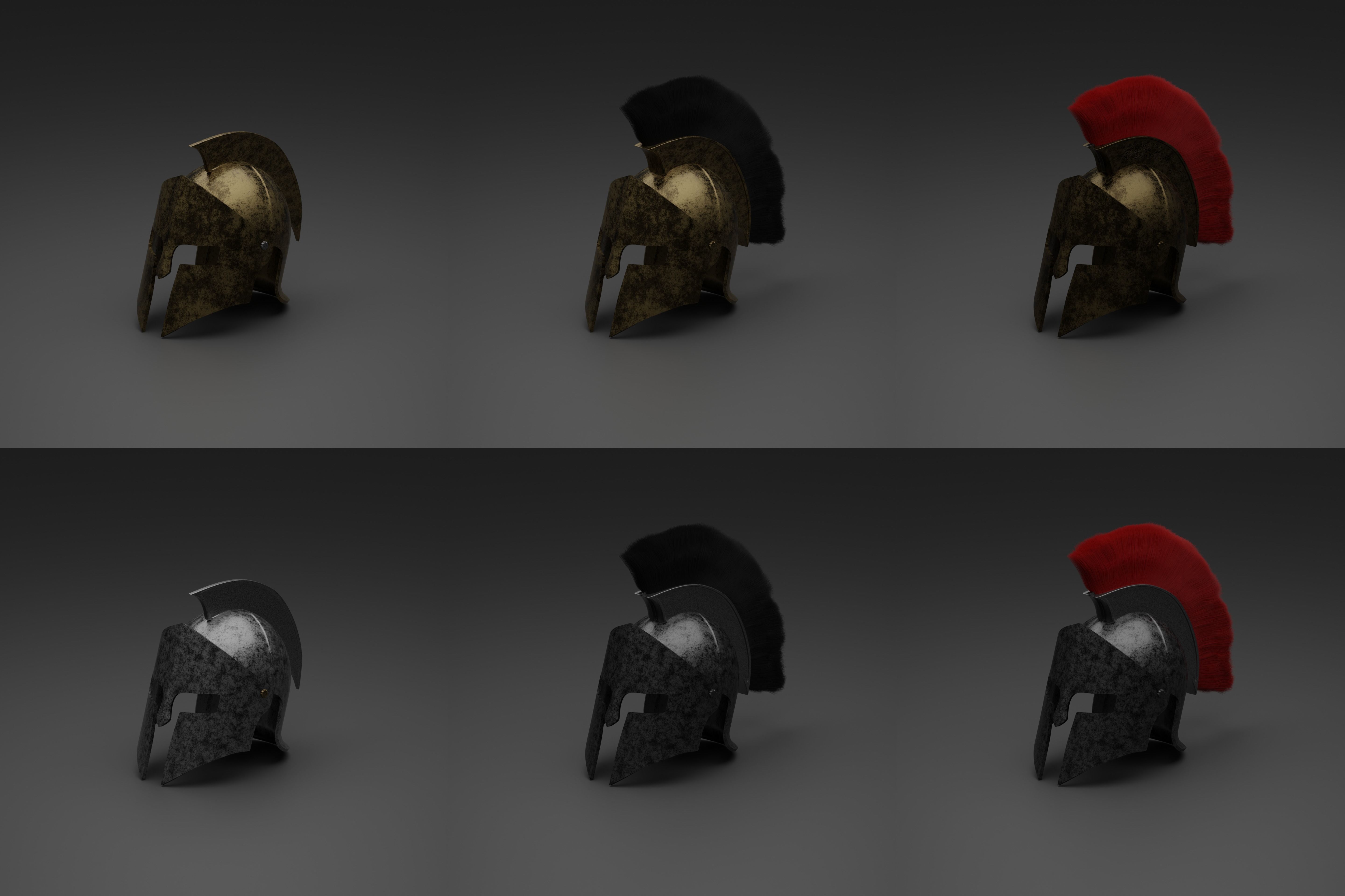 6 Spartan Helmets 3D model | CGTrader