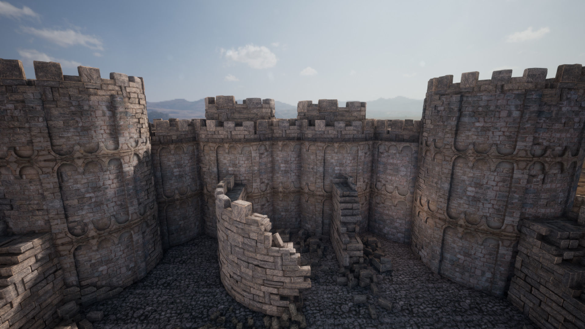 3D model Ultimate Medieval Castle Walls And Towers 40 Assets VR / AR ...