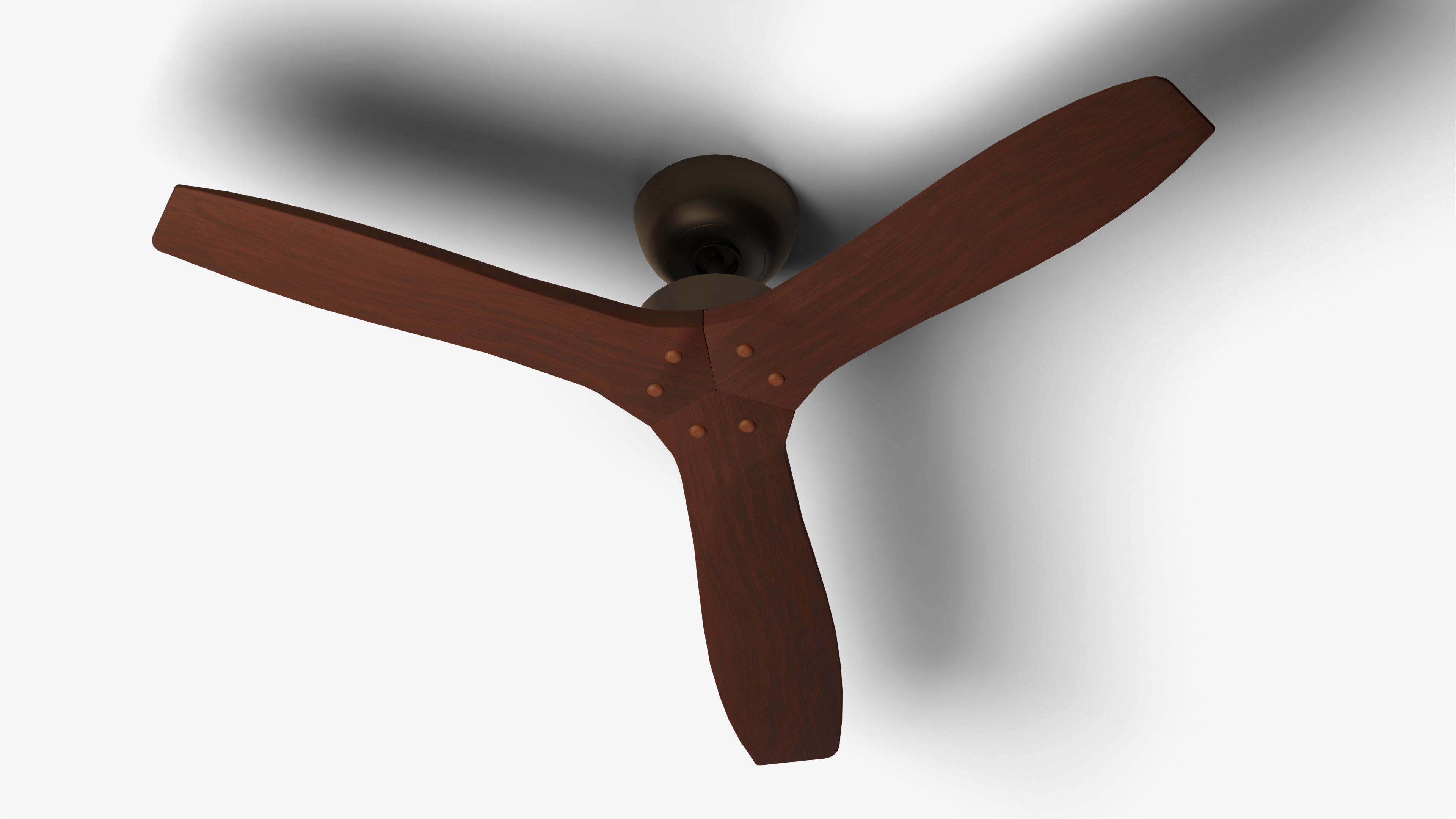3D model Wooden Ceiling Fan 3d Model Low Poly VR / AR / low-poly | CGTrader