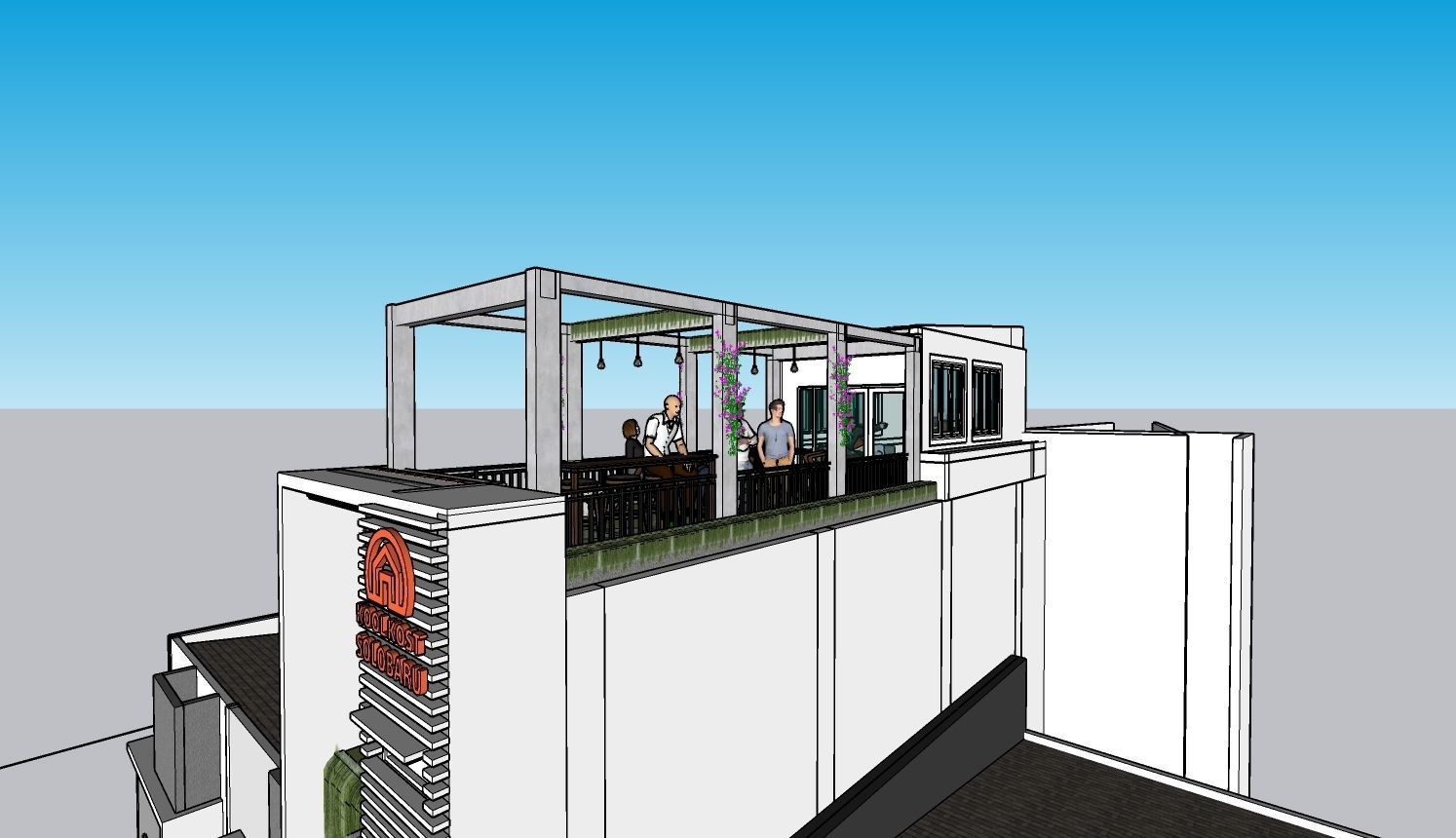 ROOFTOP GARDEN WITH INTERIOR 3D model | CGTrader