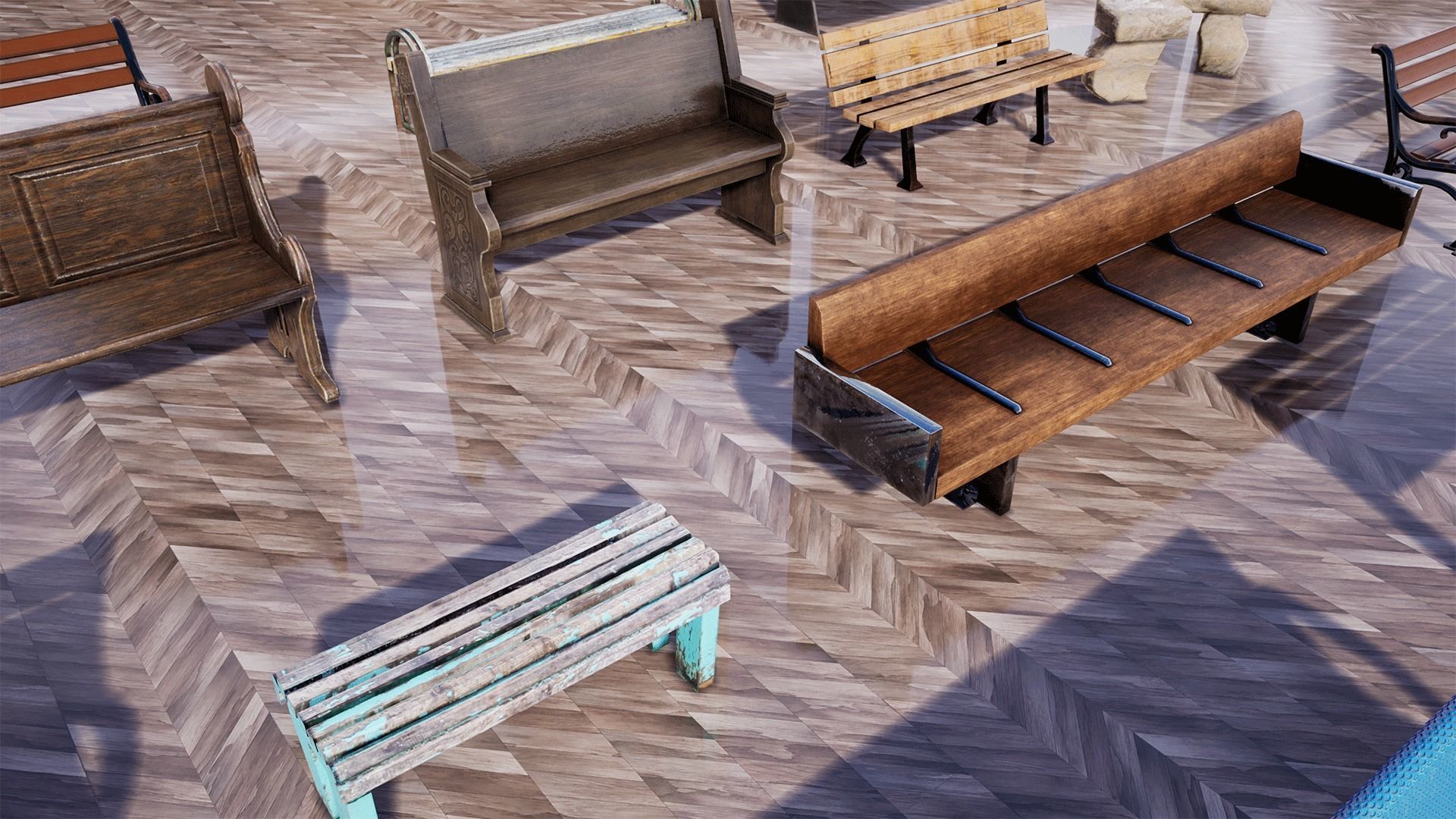 3D model Ultimate Benches Package 30 Assets VR / AR / low-poly | CGTrader