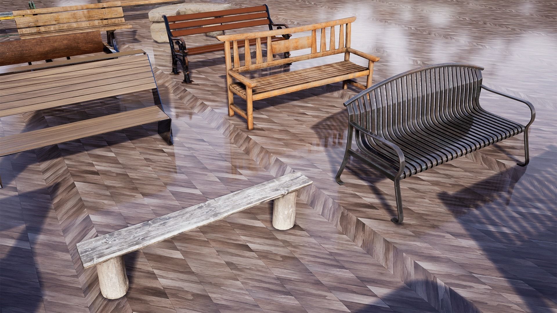 3D model Ultimate Benches Package 30 Assets VR / AR / low-poly | CGTrader