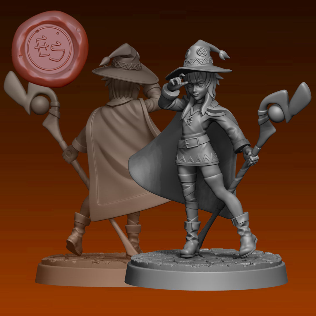 Megumin Konosuba 32mm Miniature 3D model 3D printable | CGTrader