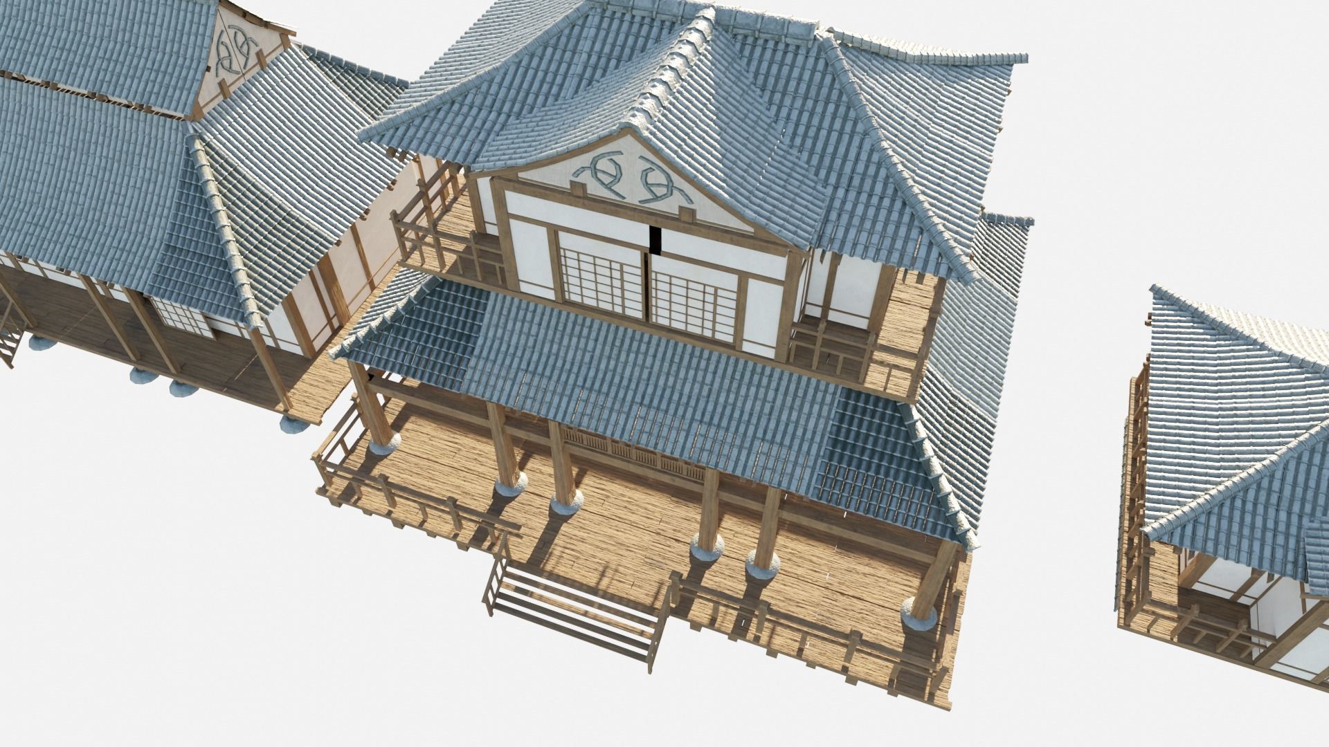 3D model japanese modular buildings with 4k textures VR / AR / low-poly ...