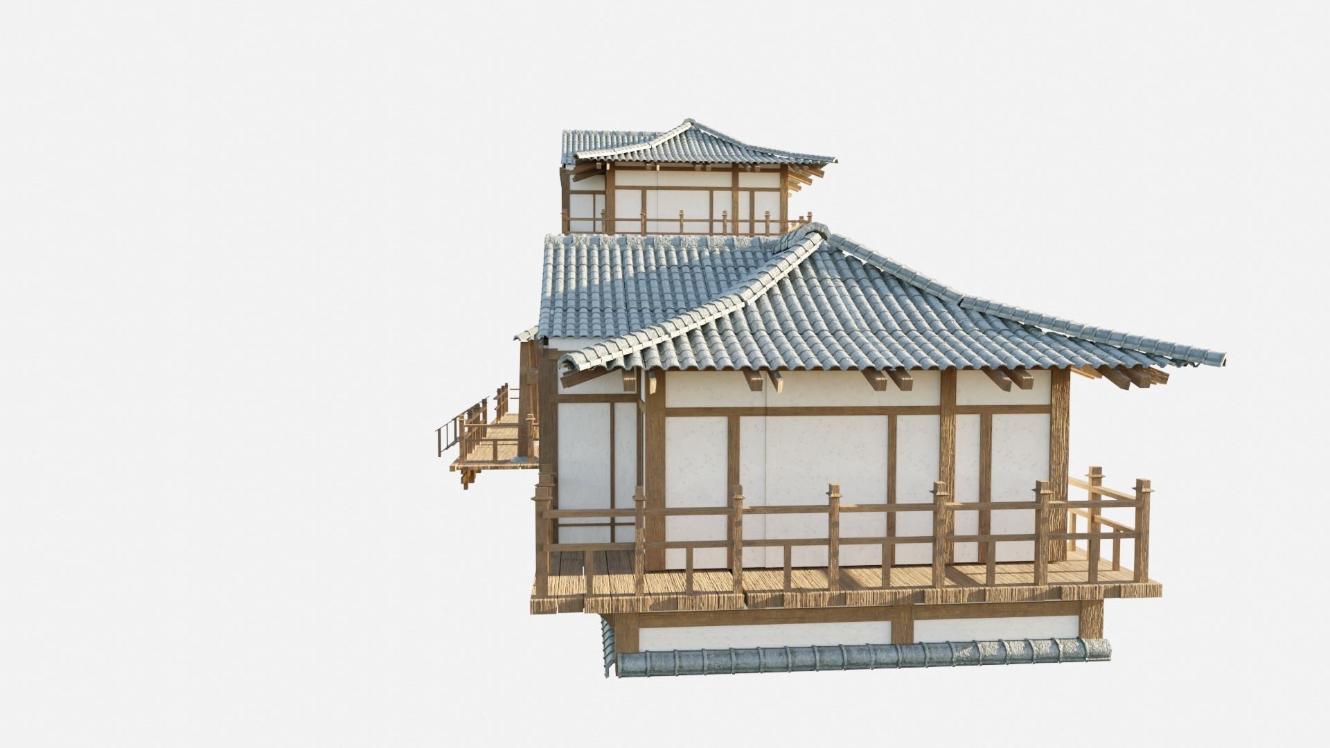 3D model japanese modular buildings with 4k textures VR / AR / low-poly ...