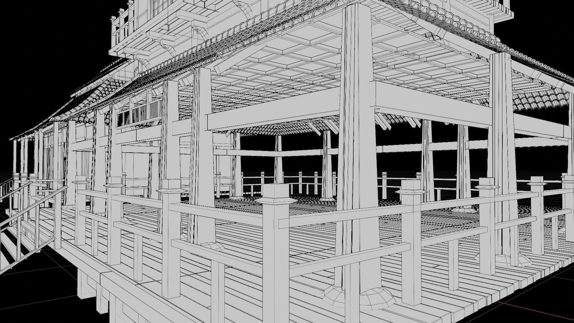 3D model japanese modular buildings with 4k textures VR / AR / low-poly ...