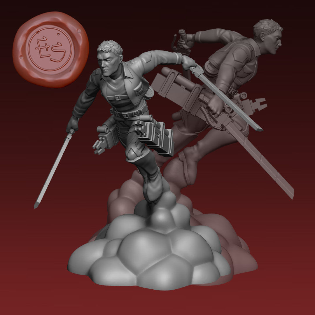 Reiner Braun - Attack on Titan - 32mm Miniature 3D model 3D printable ...