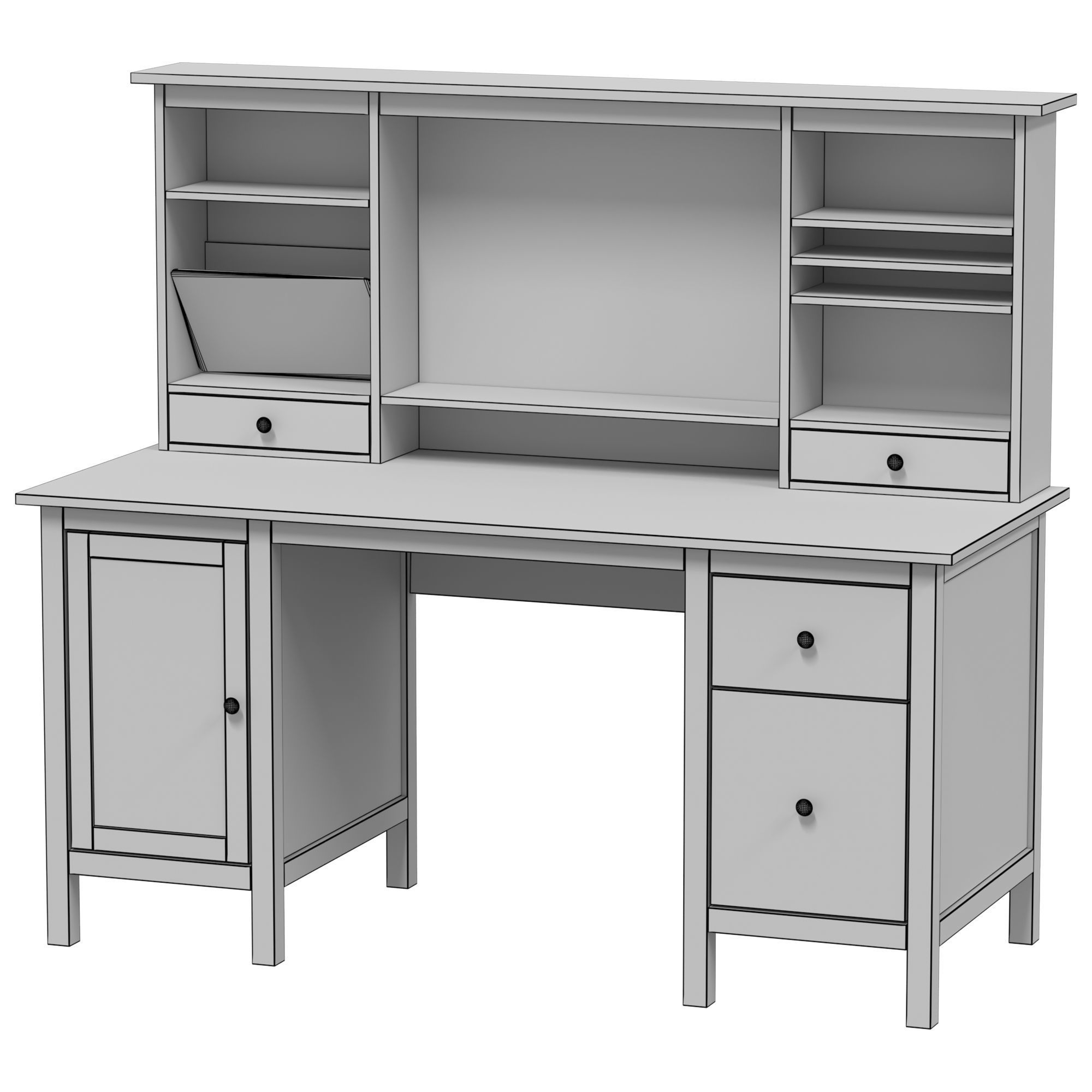 IKEA - HEMNES Desk with extension 3D model | CGTrader