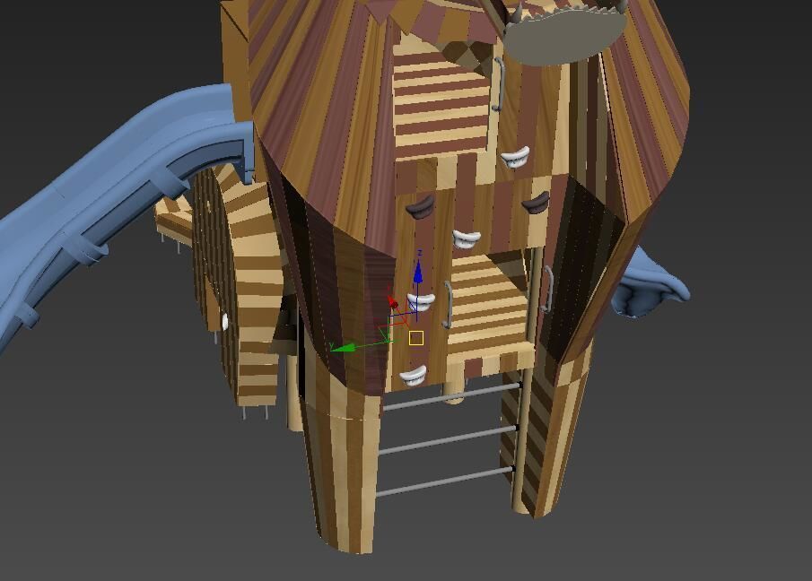 Wooden animal lion playground with slide 3D model | CGTrader