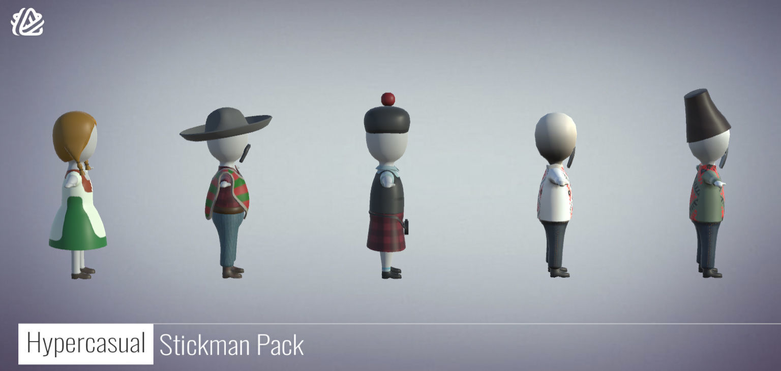 3D model Lowpoly Stickman Pack - 3D Figure models VR / AR / low-poly ...