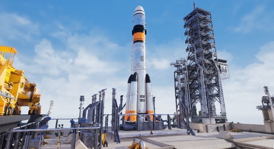 3D model Russian Rocket Launch Modular Environment VR / AR / low-poly ...