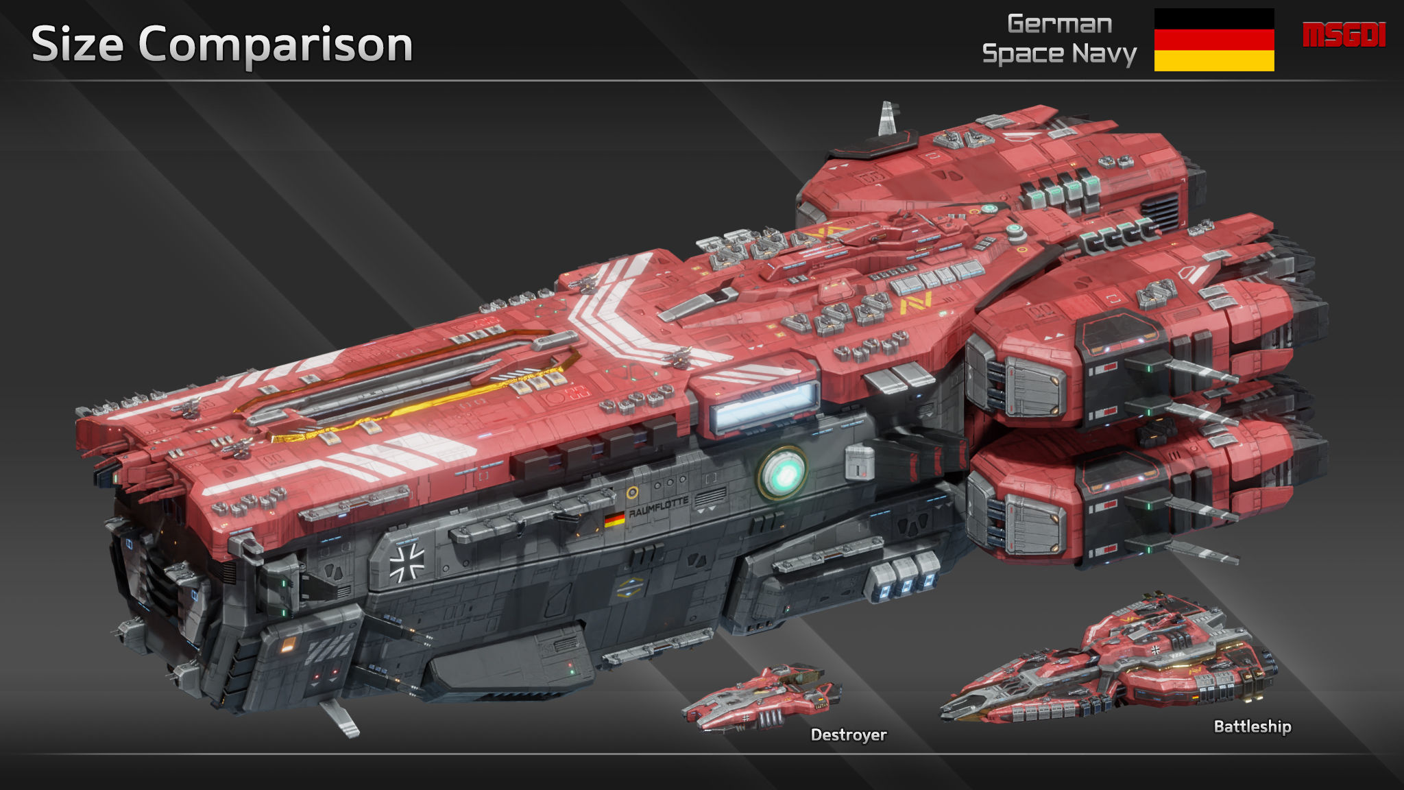 GSN German Dreadnought Spaceship Collection VR / AR / low-poly | CGTrader