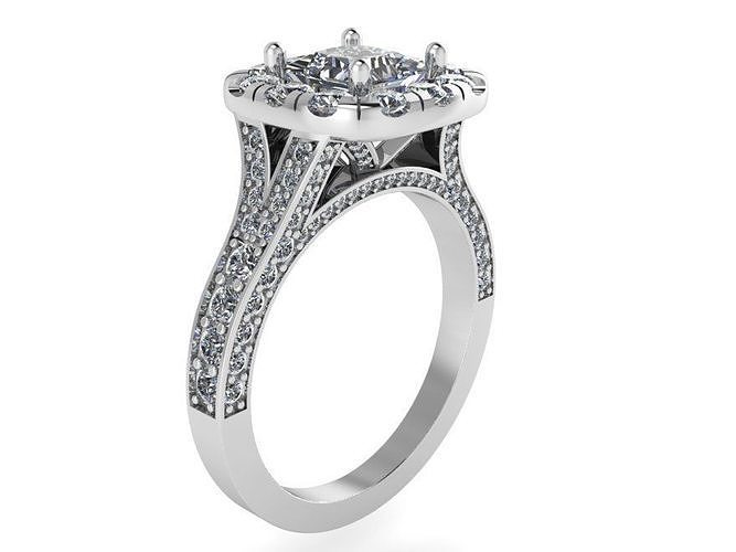 Square diamond ring 2311 3D print model 3D model 3D printable | CGTrader