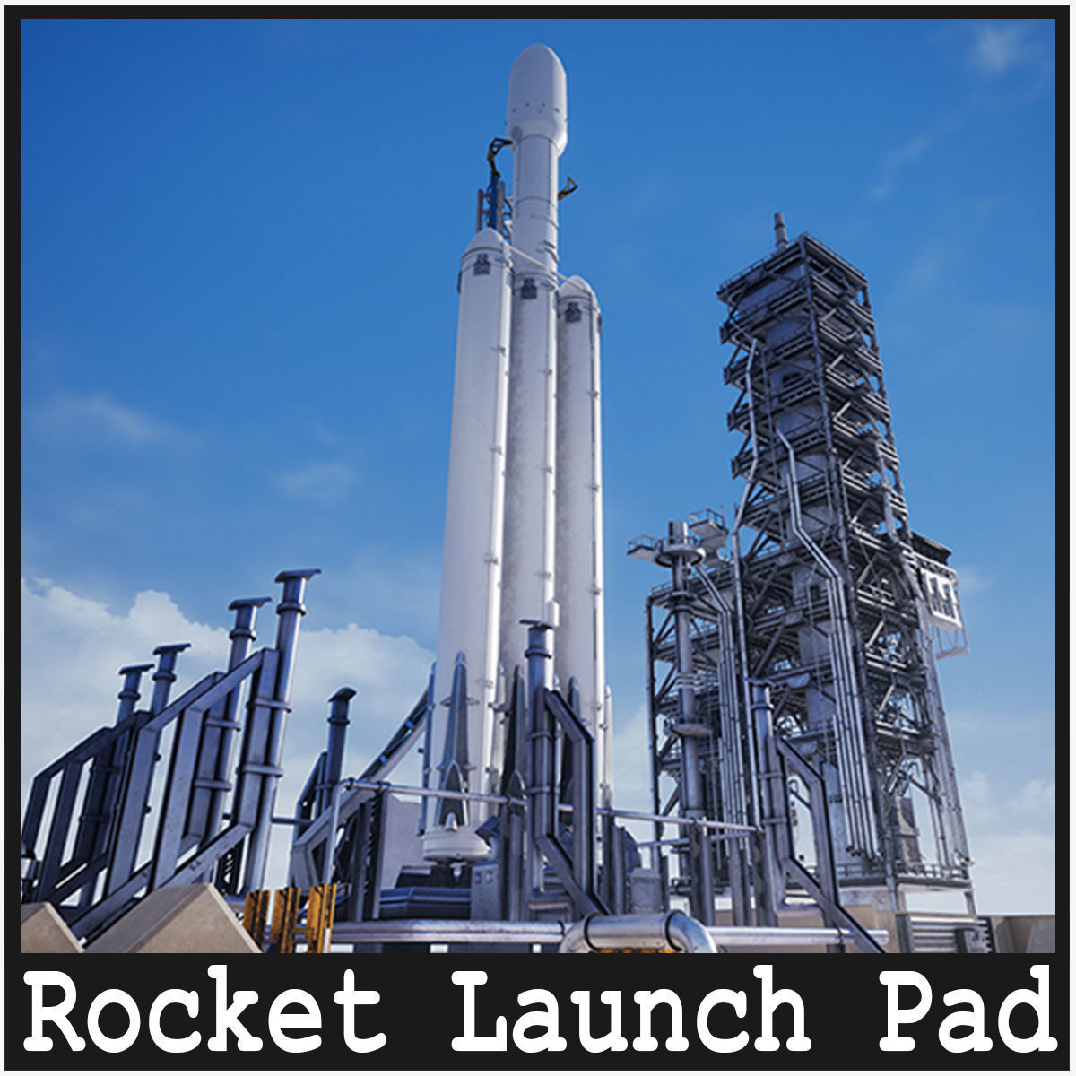 3D model Rocket Launch Pad And Interior Modular Environment VR / AR ...
