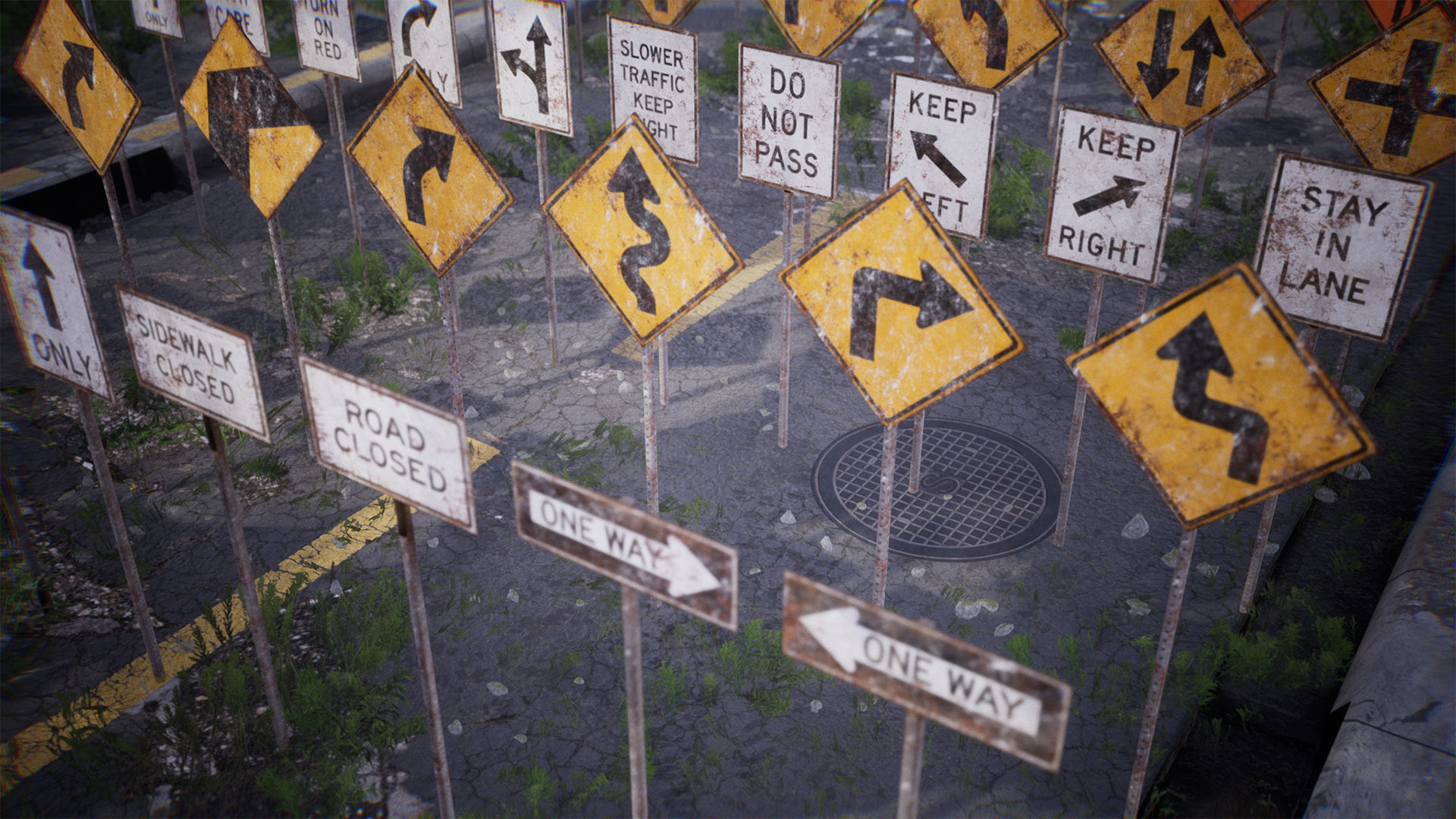 3D model Road Signs Package 120 Assets VR / AR / low-poly | CGTrader